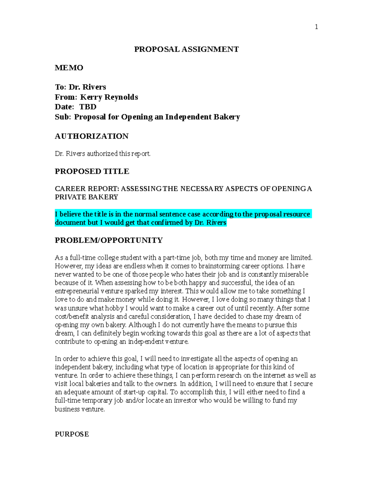 Kerry Reynolds ENG-466 Proposal Assignment-Part of Final Report - 1 ...