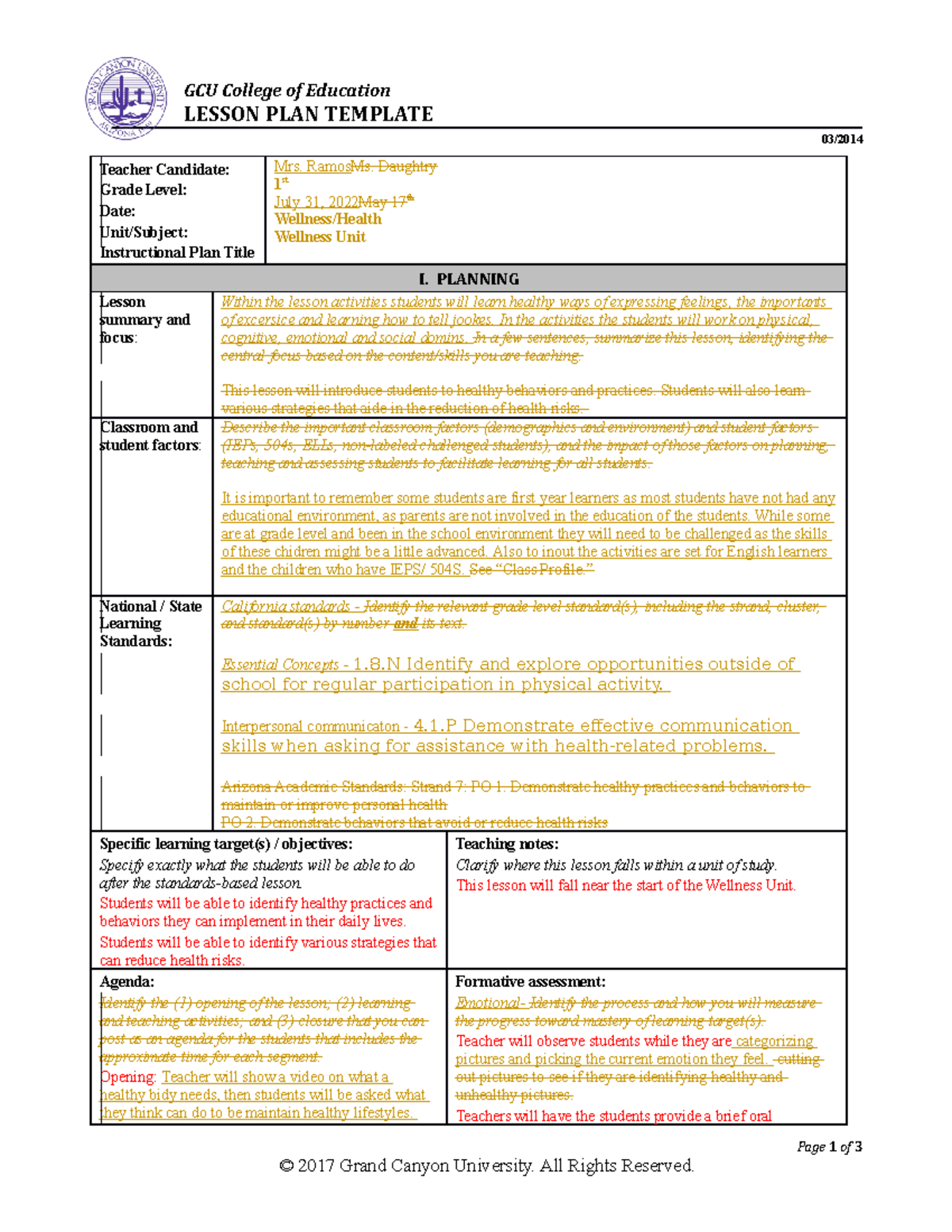 Developmental Domains - GCU College of Education LESSON PLAN TEMPLATE ...
