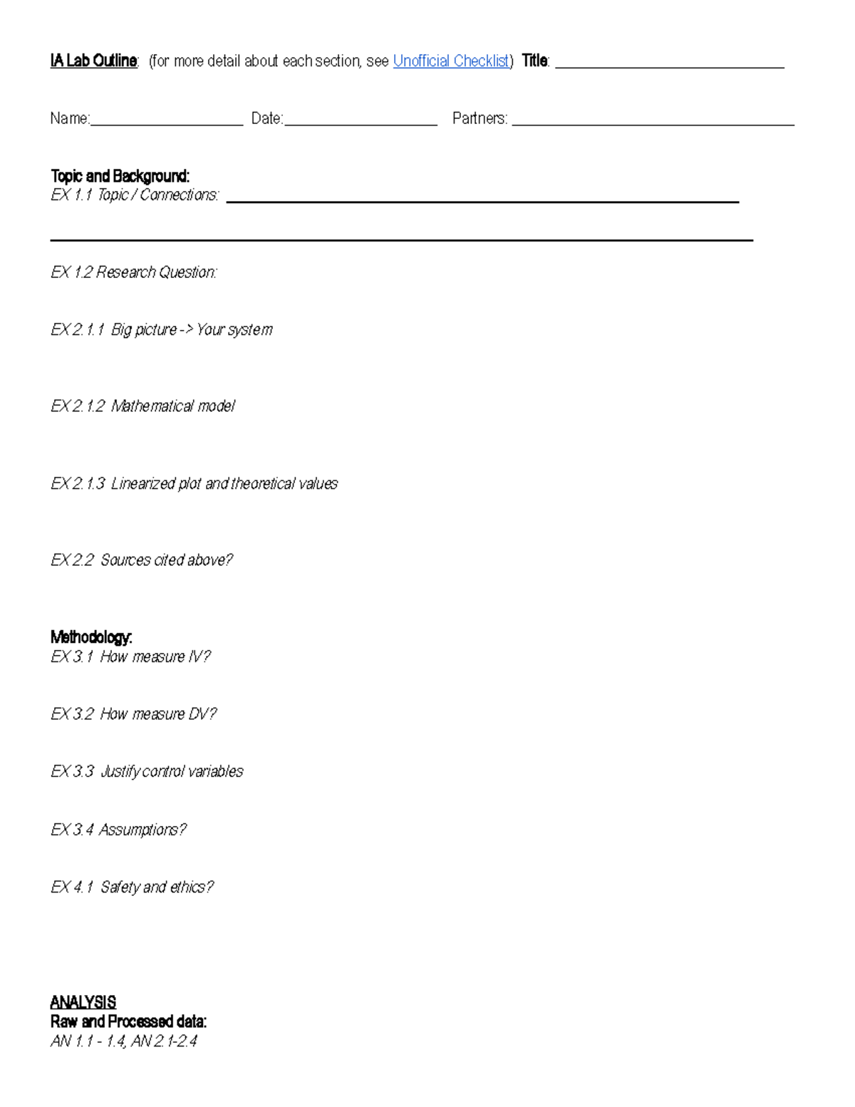 Copy of Tumble Buggy lab - IA Lab Outline: (for more detail about each ...