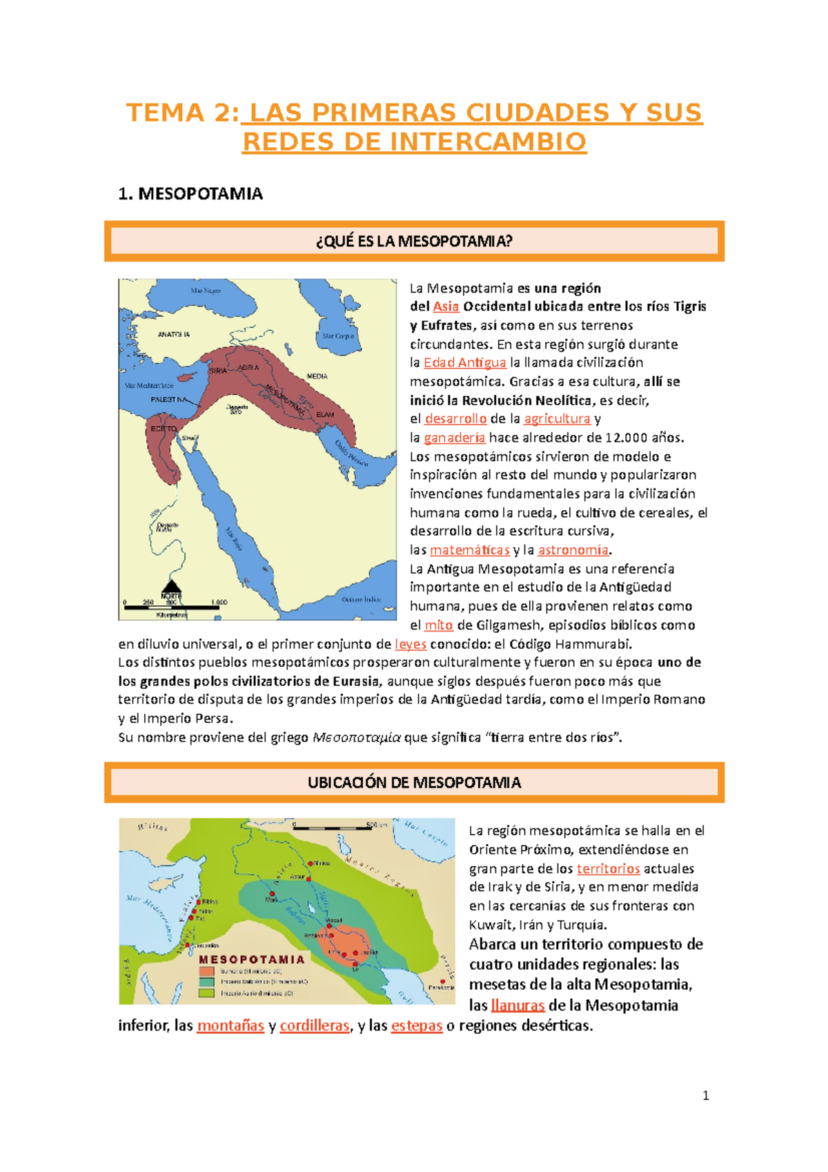 TEMA 2. Las primeras ciudades y redes de intercambio - TEMA 2: LAS ...