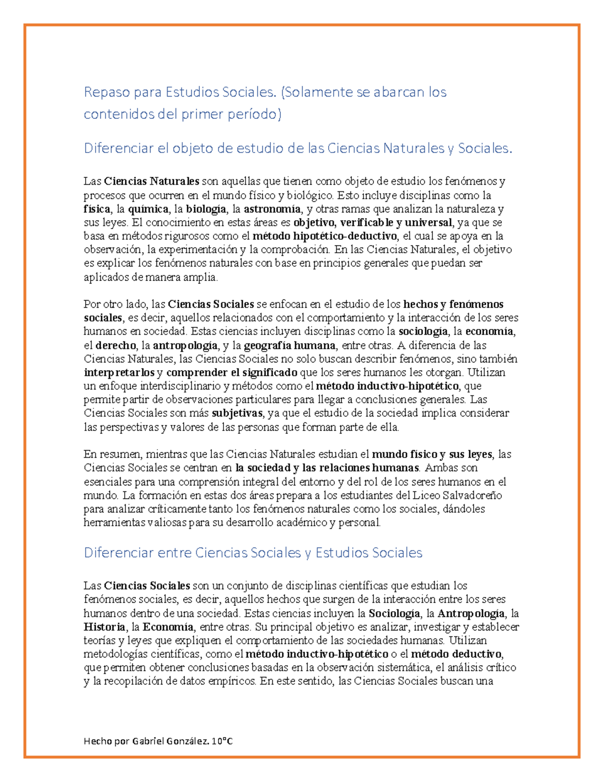 Repaso para Estudios Sociales (1er Período) - Repaso para Estudios ...