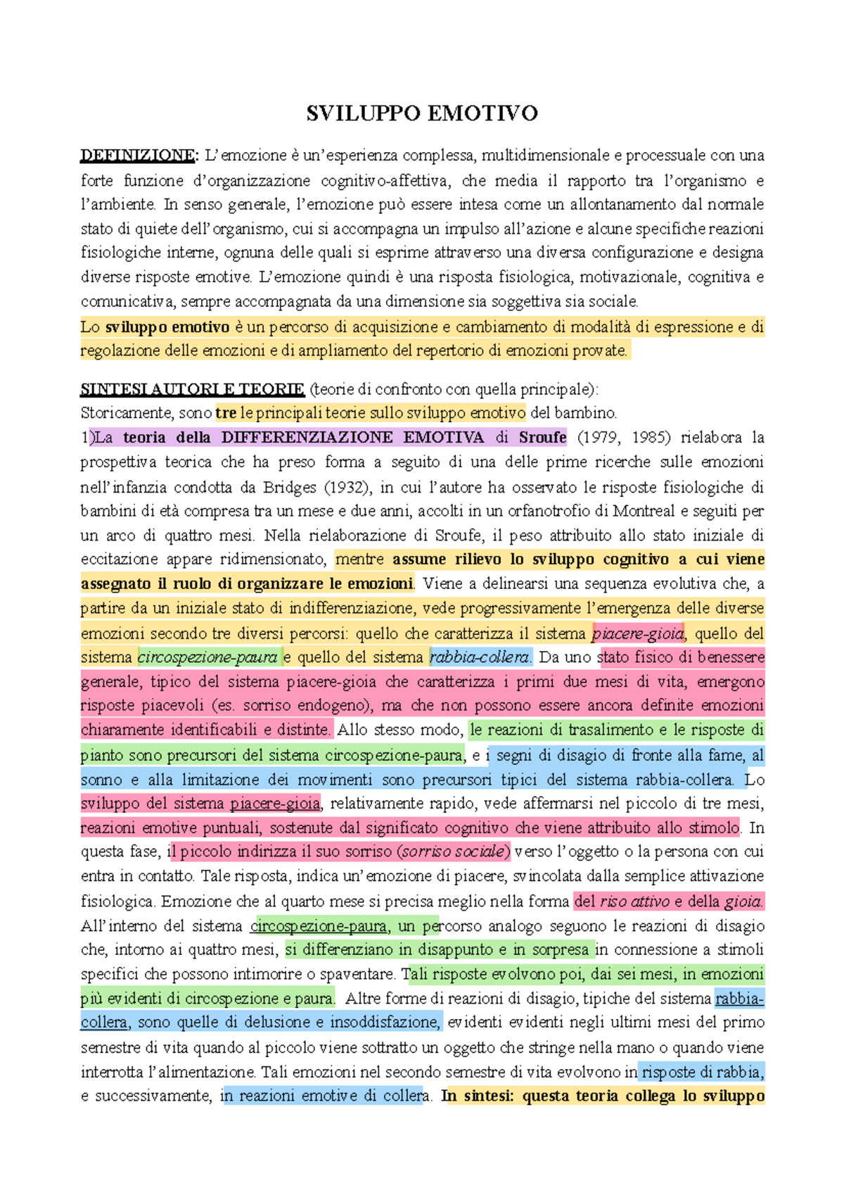 2) Sviluppo emotivo - eds psicologia generale - SVILUPPO EMOTIVO ...