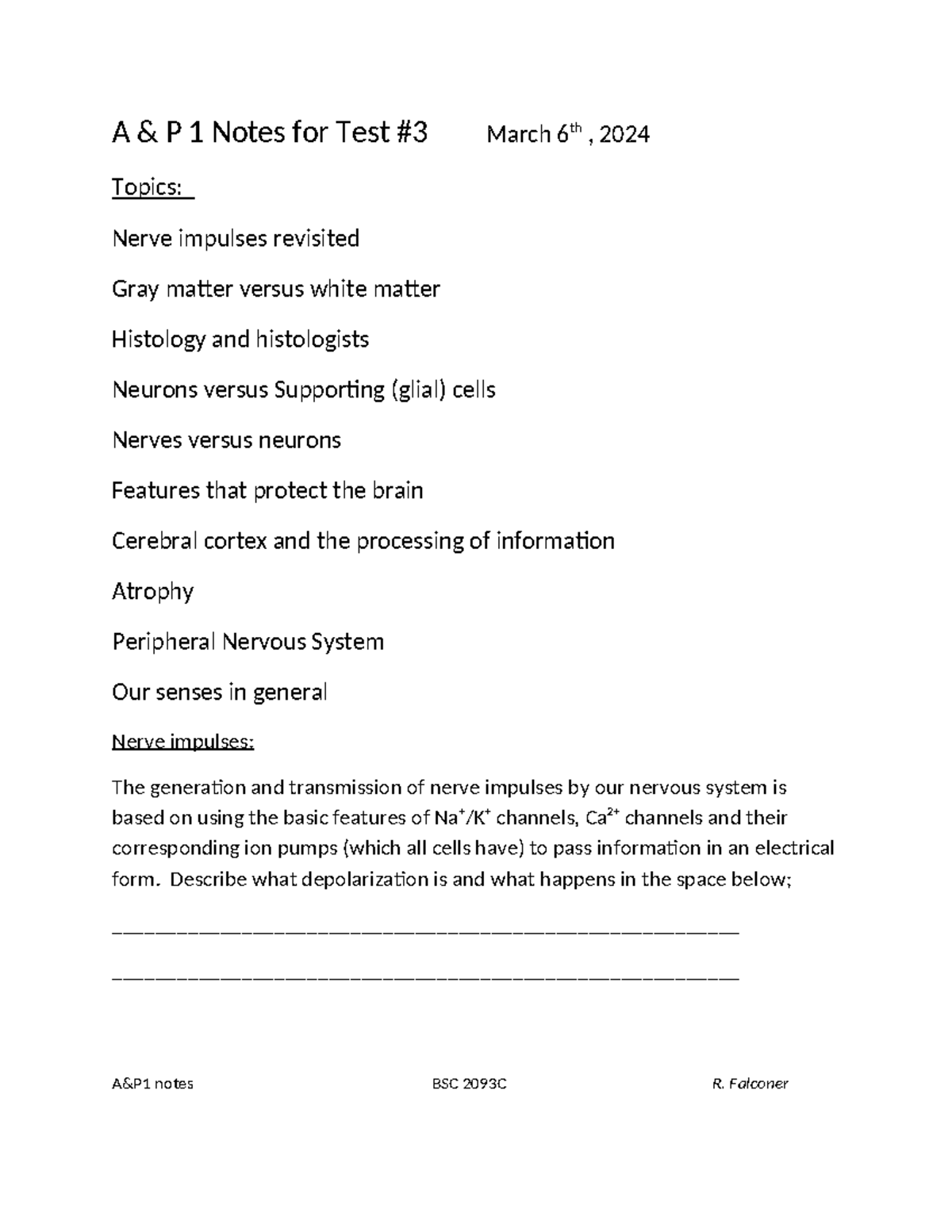 D7cf03b82ed3ef7706aa74457 a0f1a1c - A & P 1 Notes for Test #3 March 6 ...