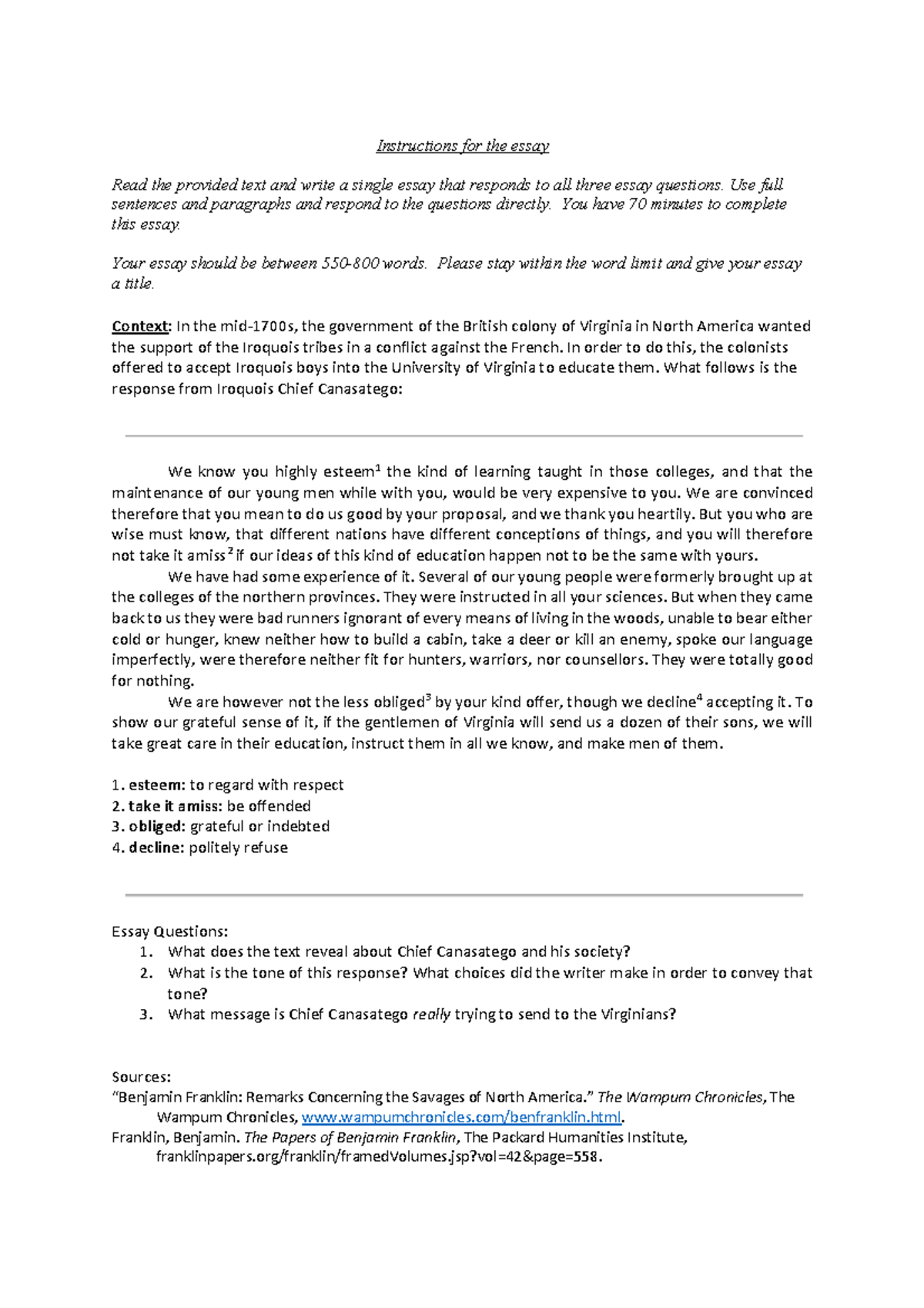 IB Writing Exam Sample - Instructions for the essay Read the provided ...