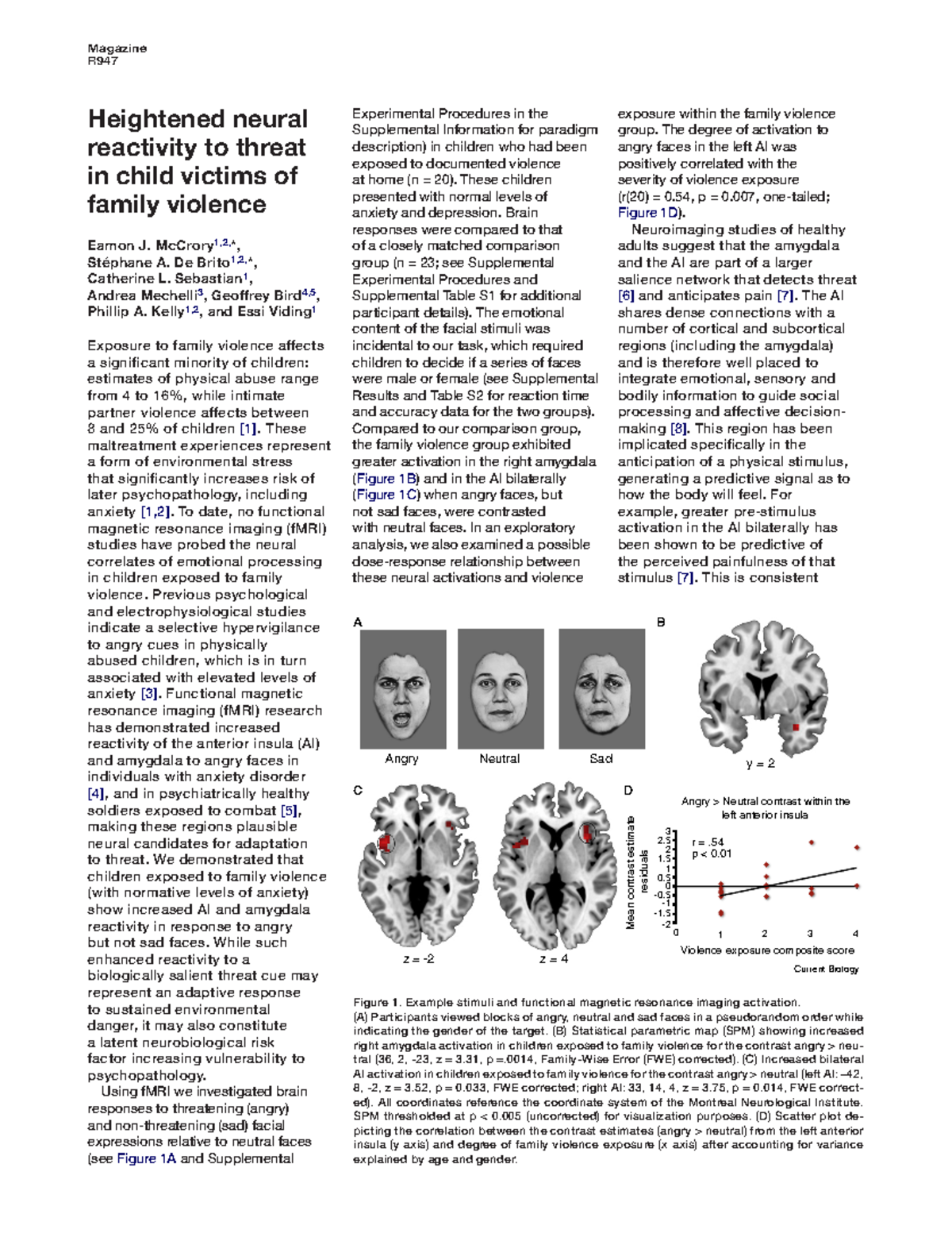 Child victims of family violence - Magazine R Experimental Procedures ...