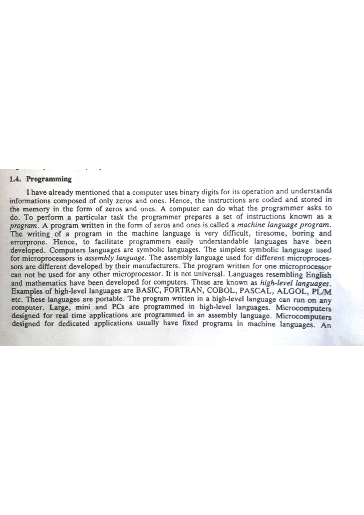 Microprocessor Programming - B. Tech - Studocu