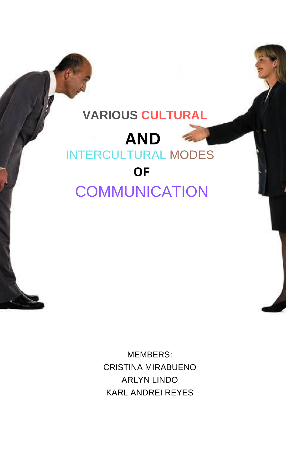 Various Cultural AND Intercultural - VARIOUS CULTURAL INTERCULTURAL ...