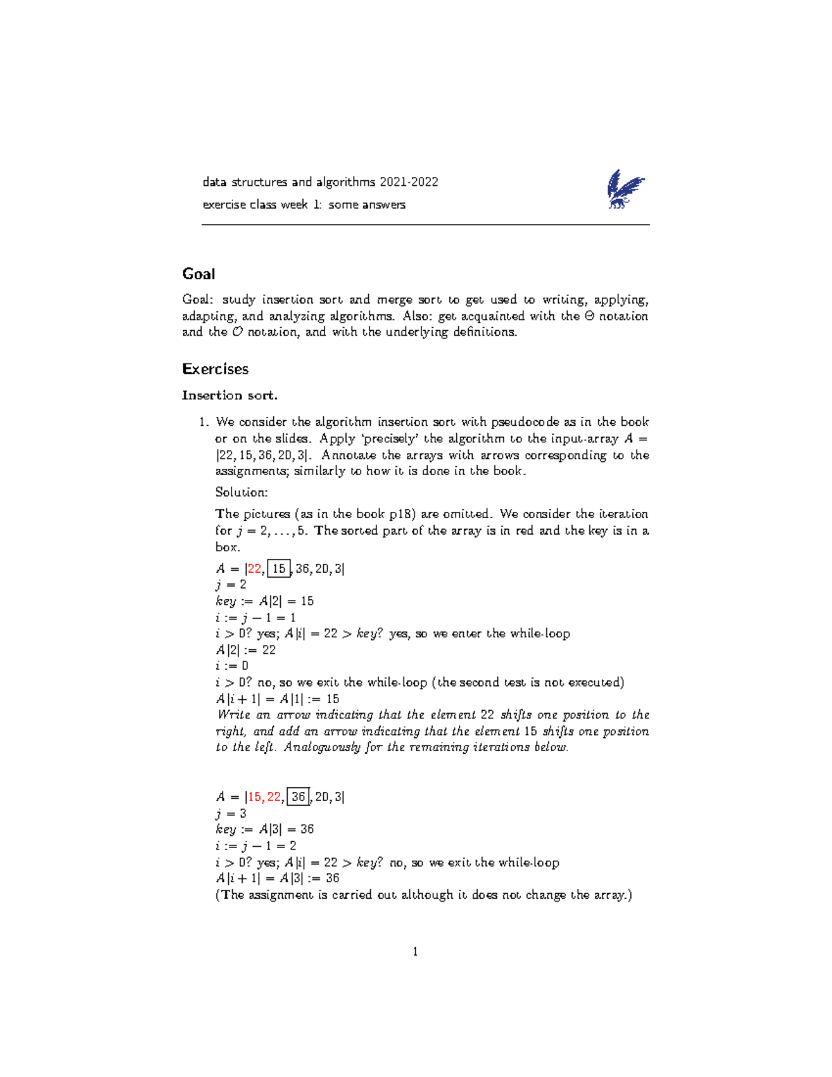 Week1 With Answers Antwoorden En Opgave Werkgroep Week 1 Data Structures And Algorithms 2021