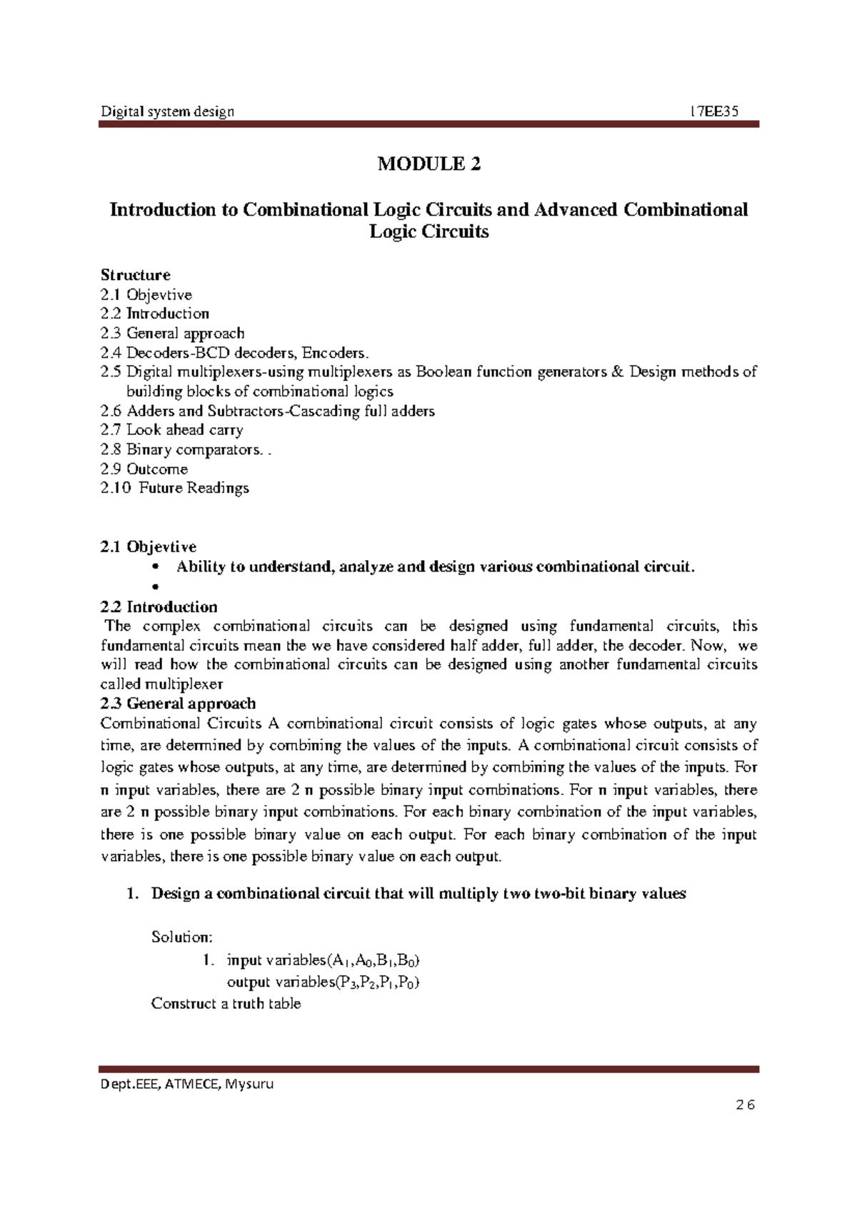 Module 1 DSD ECE 3 Rdsem - dsd - Combinational circuit Memory elements Definition of ...