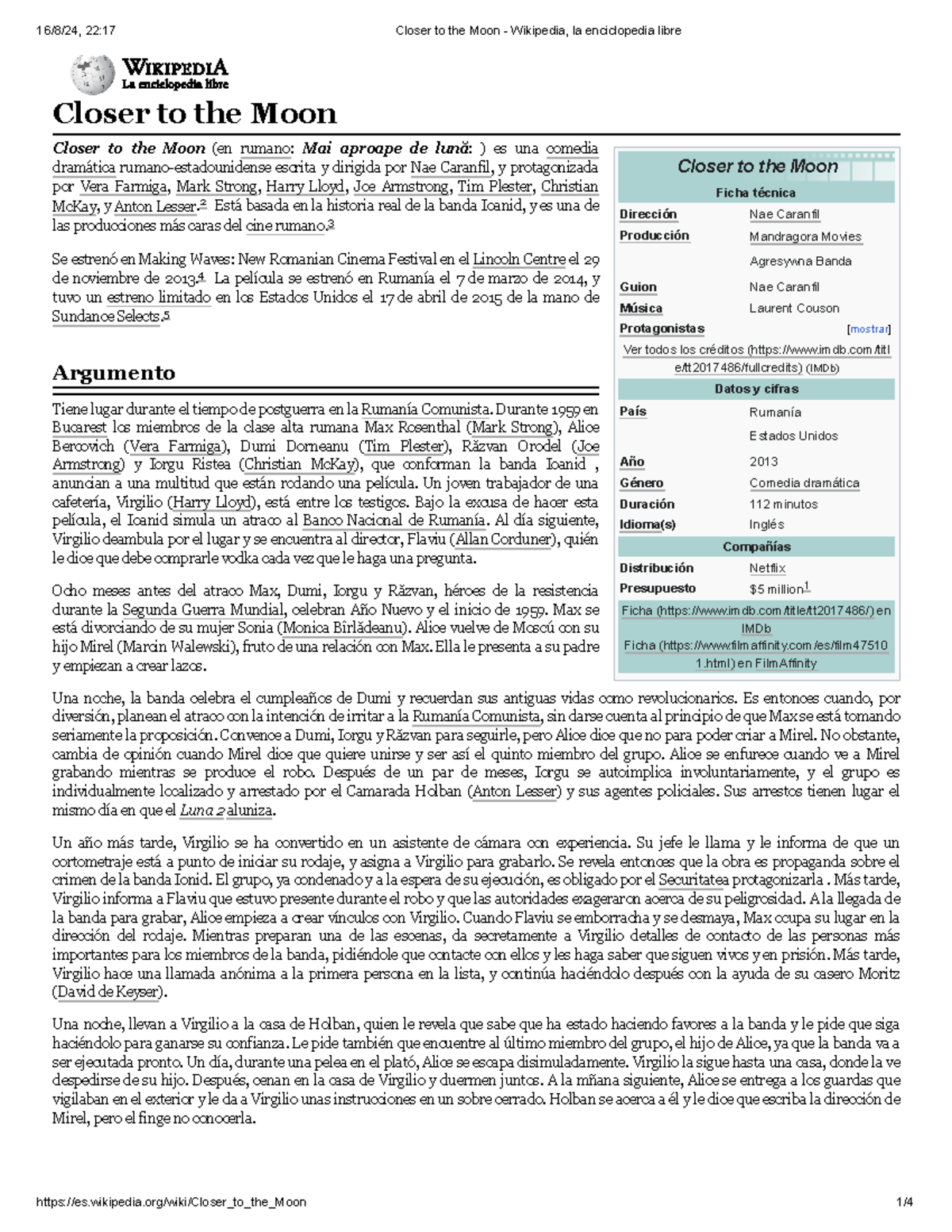 Closer to the Moon - Wikipedia, la enciclopedia libre - [mostrar] Closer to the Moon Ficha ...