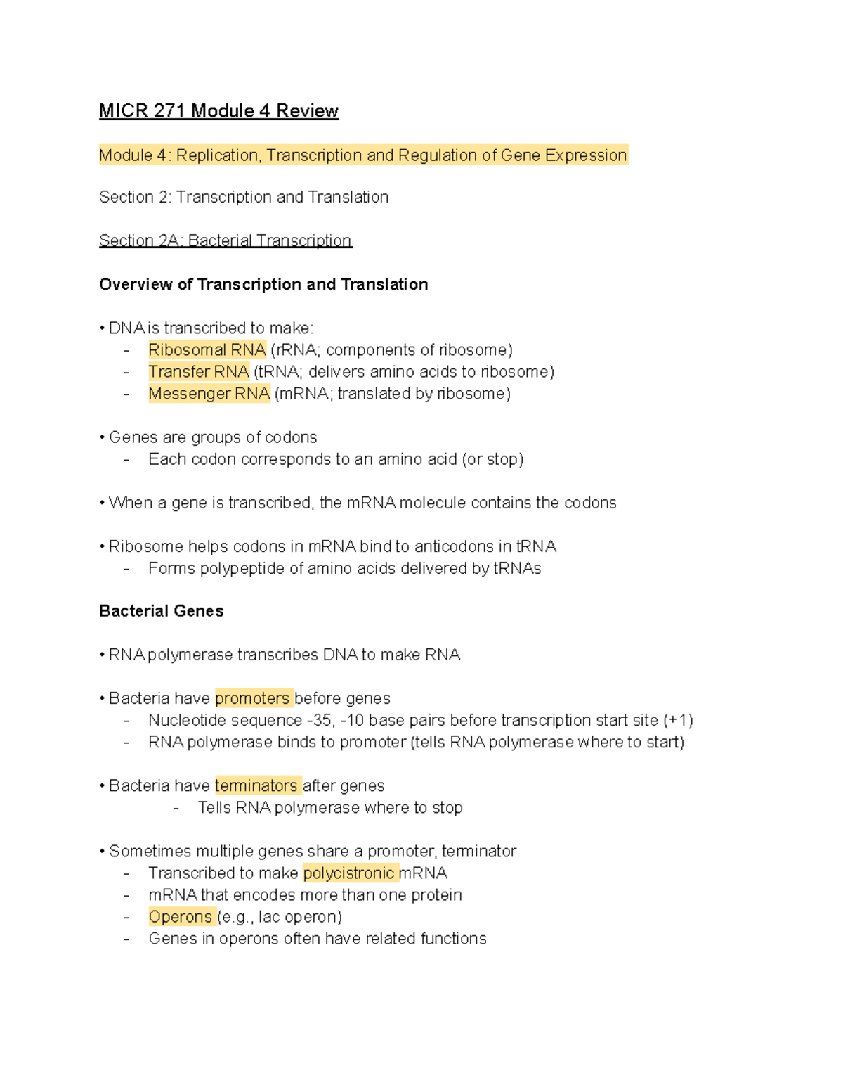 MICR 271 Module 4 Review Section 2 - MICR 271 Module 4 Review Module 4 ...
