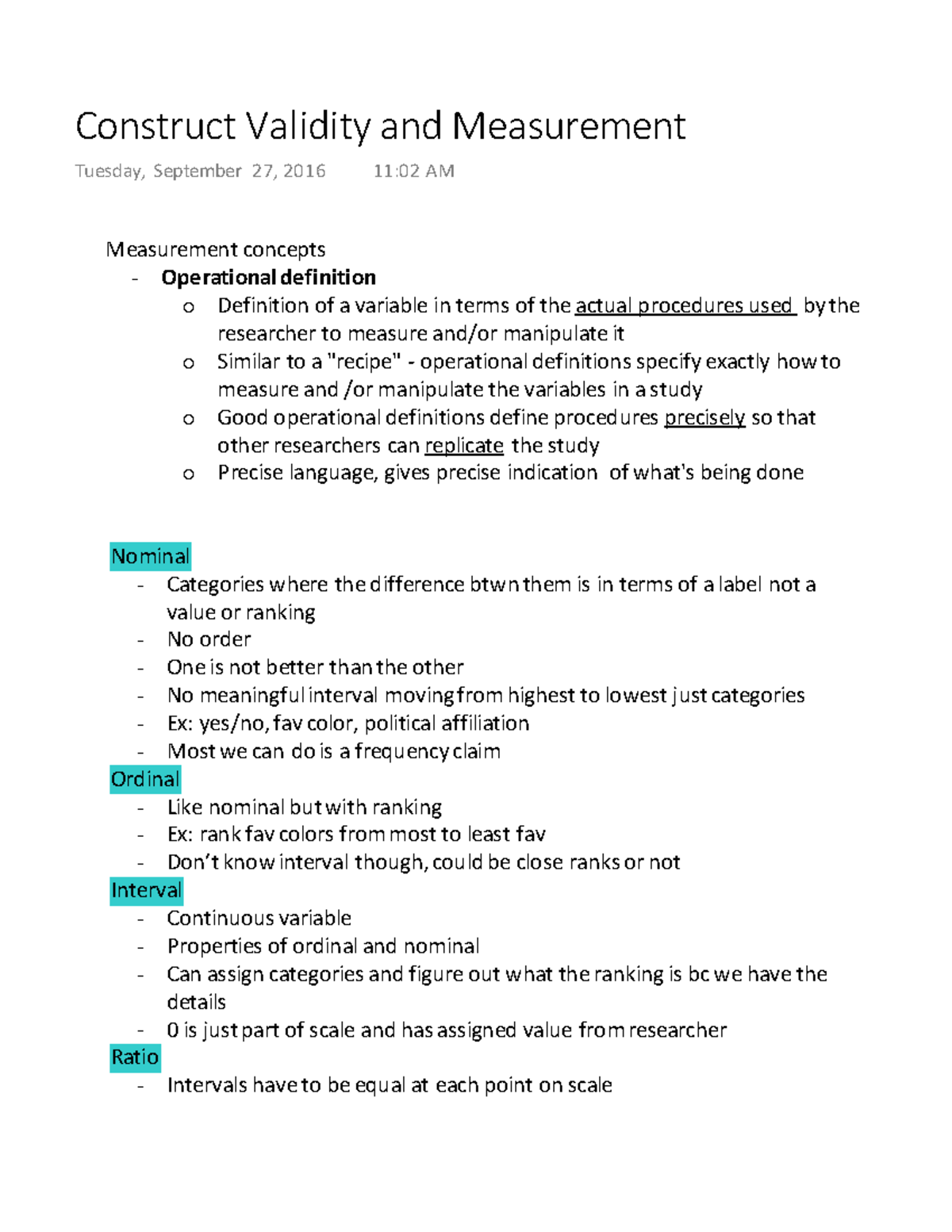Construct Validity and Measurement - Construct Validity and Measurement ...