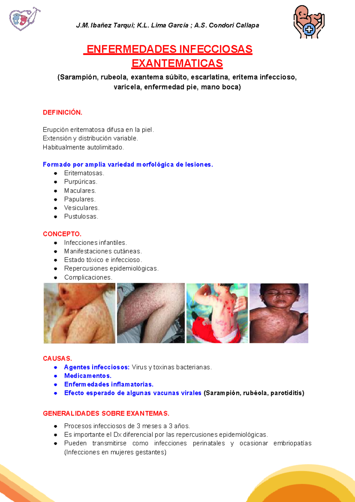 Pediatria I - APUNTES - ENFERMEDADES INFECCIOSAS EXANTEMATICAS ...