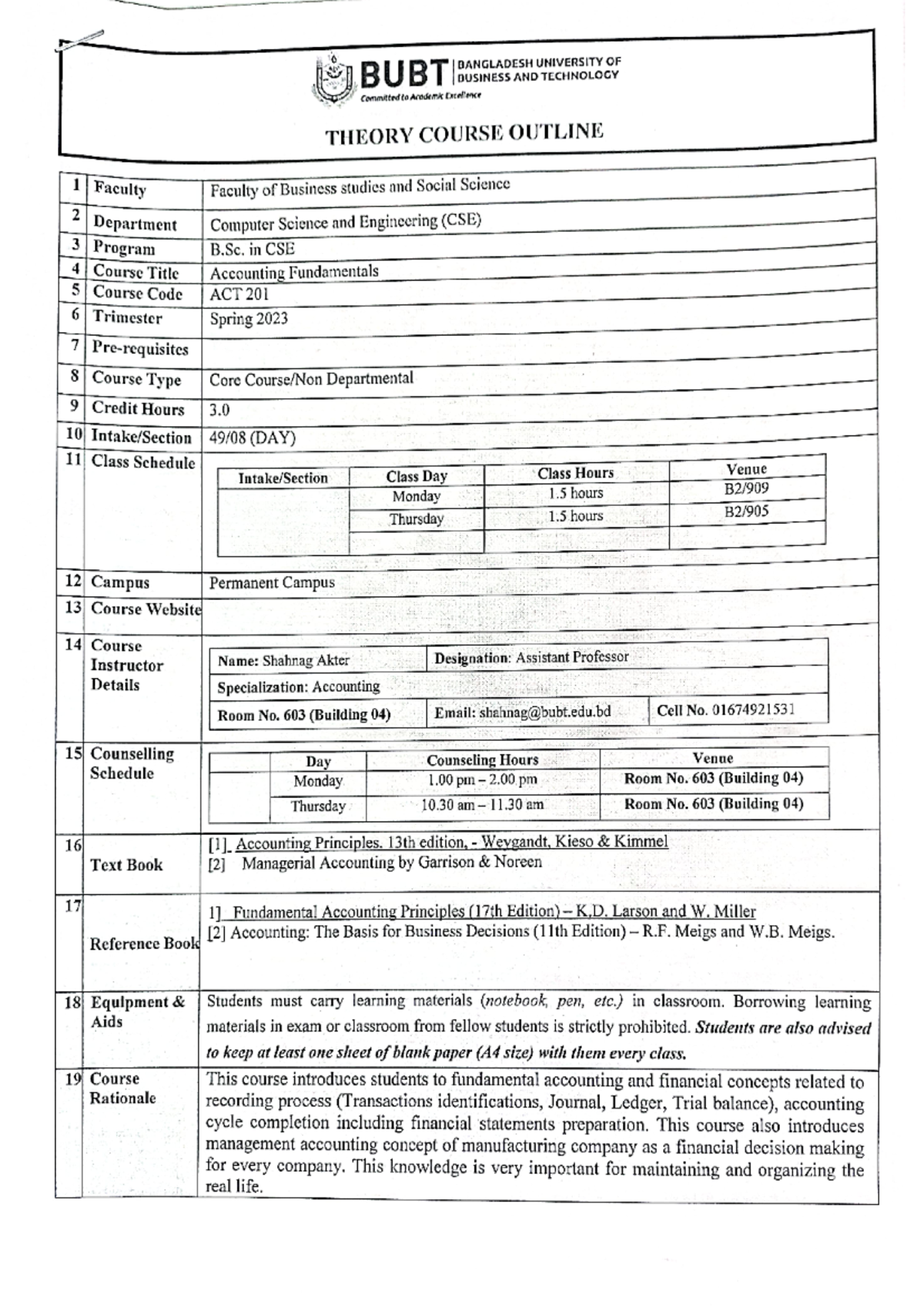 ACT - act201 - Accounting Fundamentals - Studocu