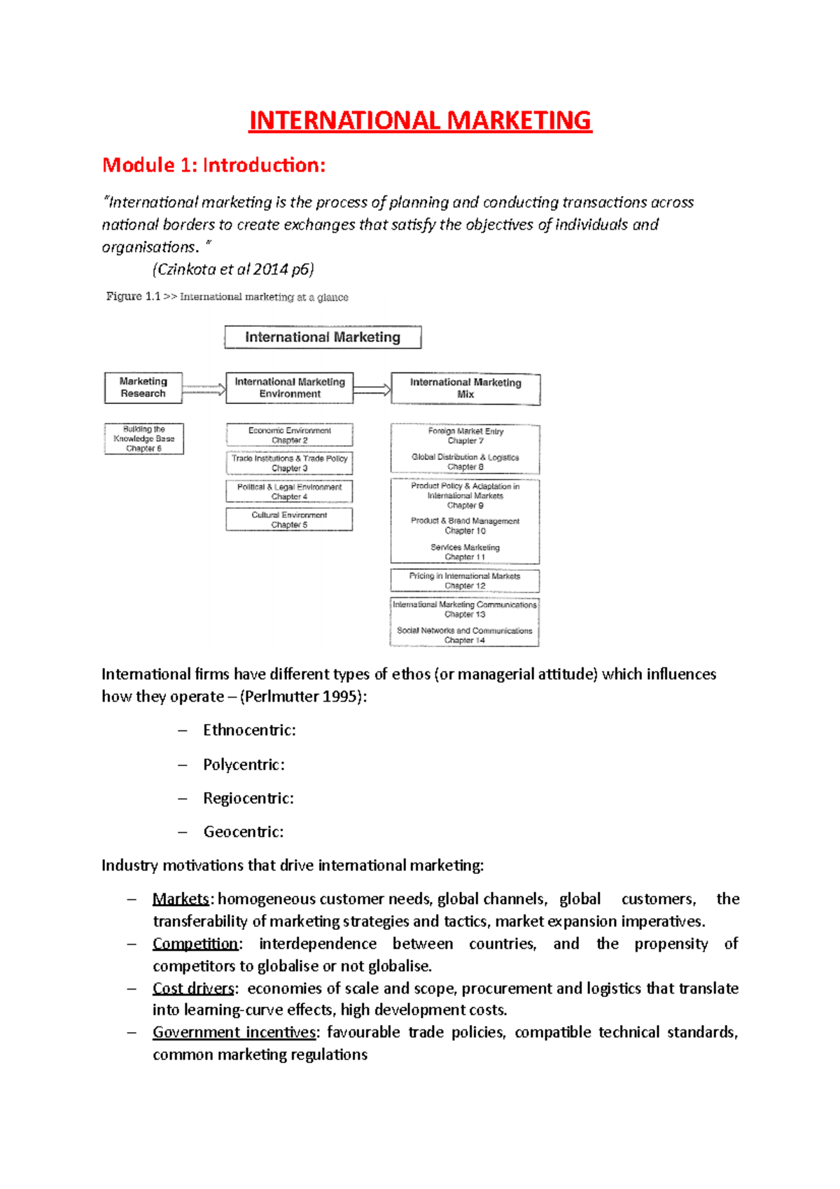 International Marketing notes - INTERNATIONAL MARKETING Module 1 ...