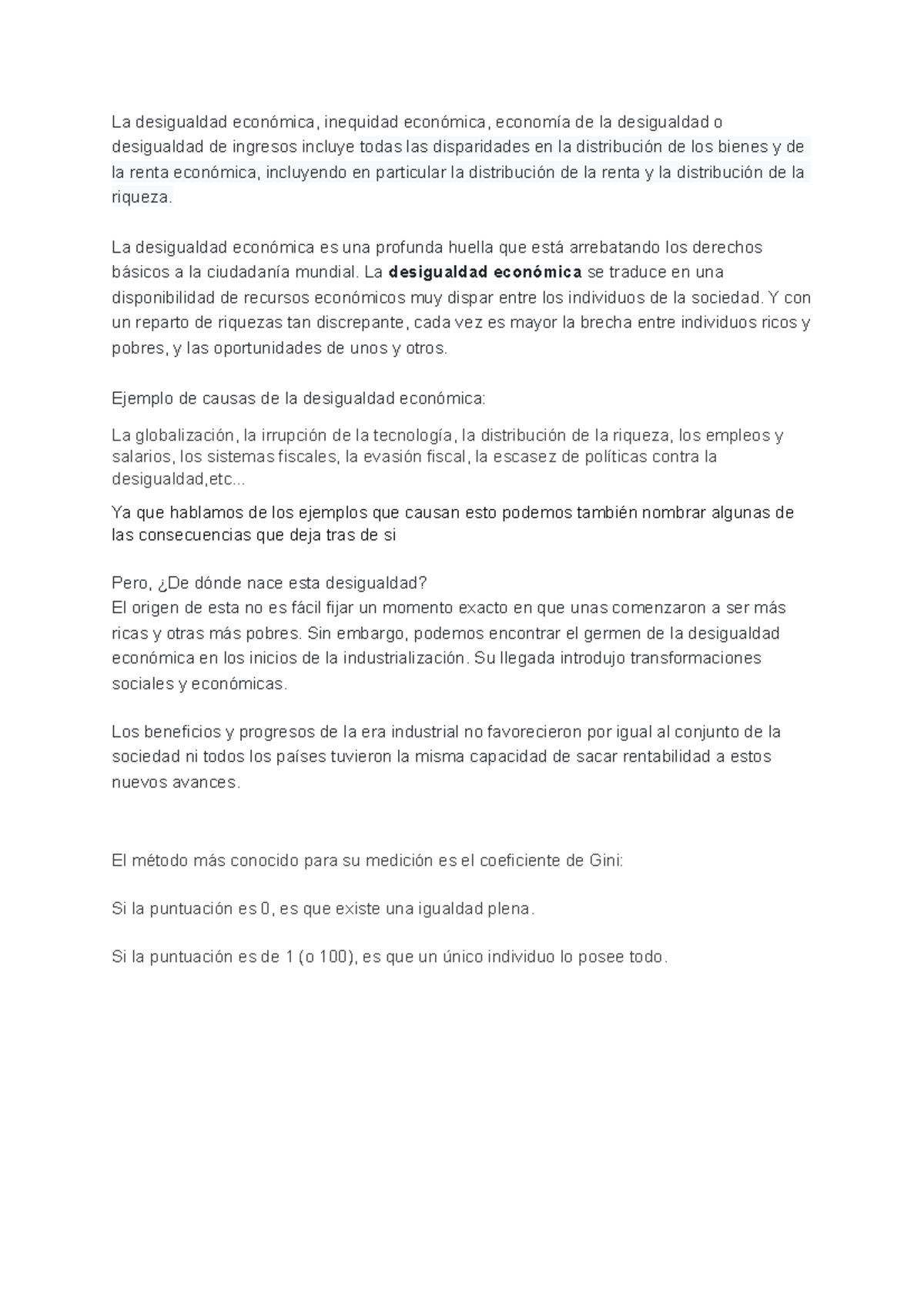 La desigualdad económica - La desigualdad económica, inequidad ...