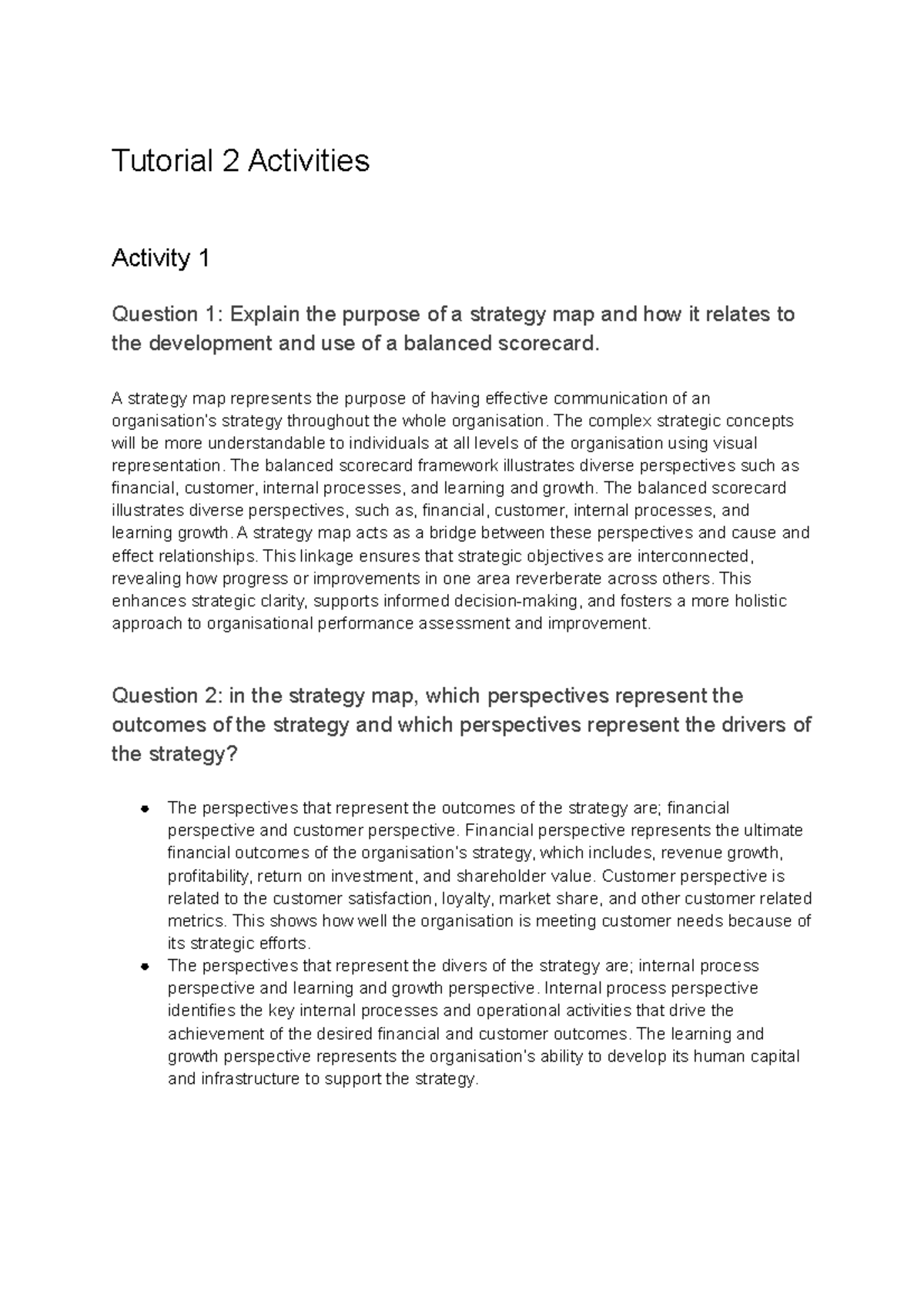 Tutorial 2 Activity - Tutorial 2 Activities Activity 1 Question 1 ...