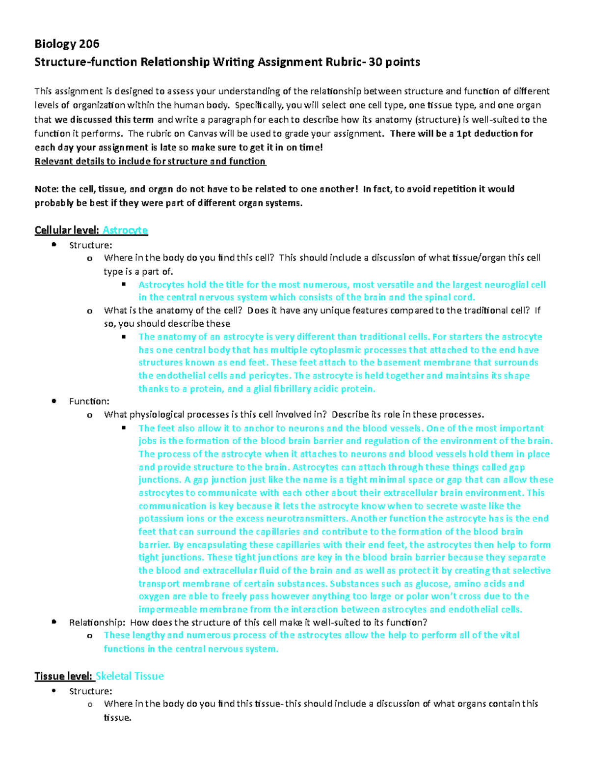 Bio206 Paper - This is the end of the semester writing assignment ...