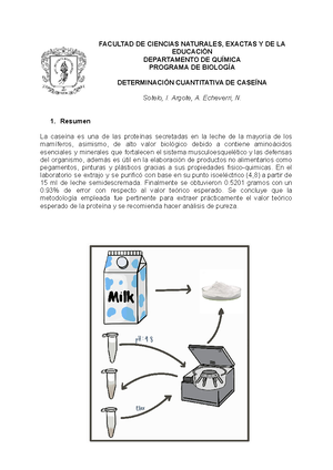 Lab. Bioquimica - No. 6 Extracción De Caseina - PRÁCTICA No. 6 ...