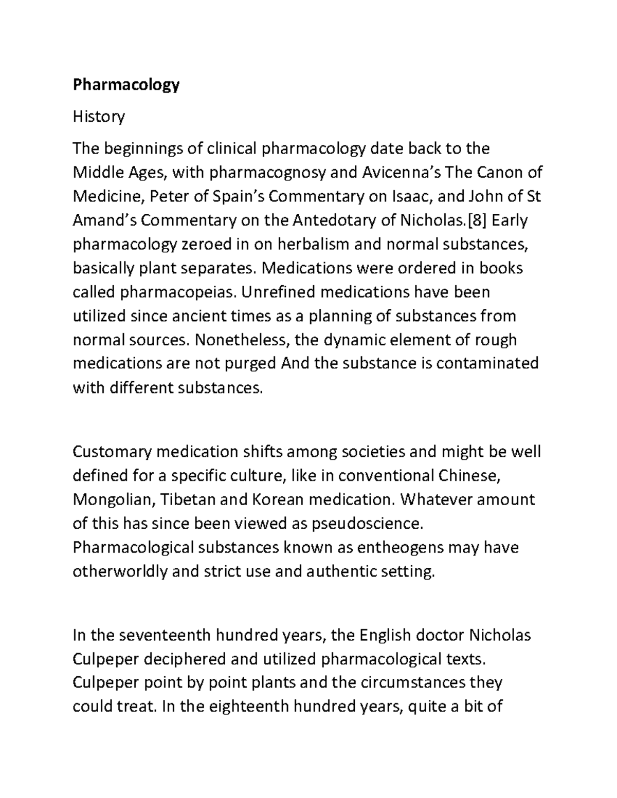 Pharmacology 2 - Useful - Pharmacology History The beginnings of ...