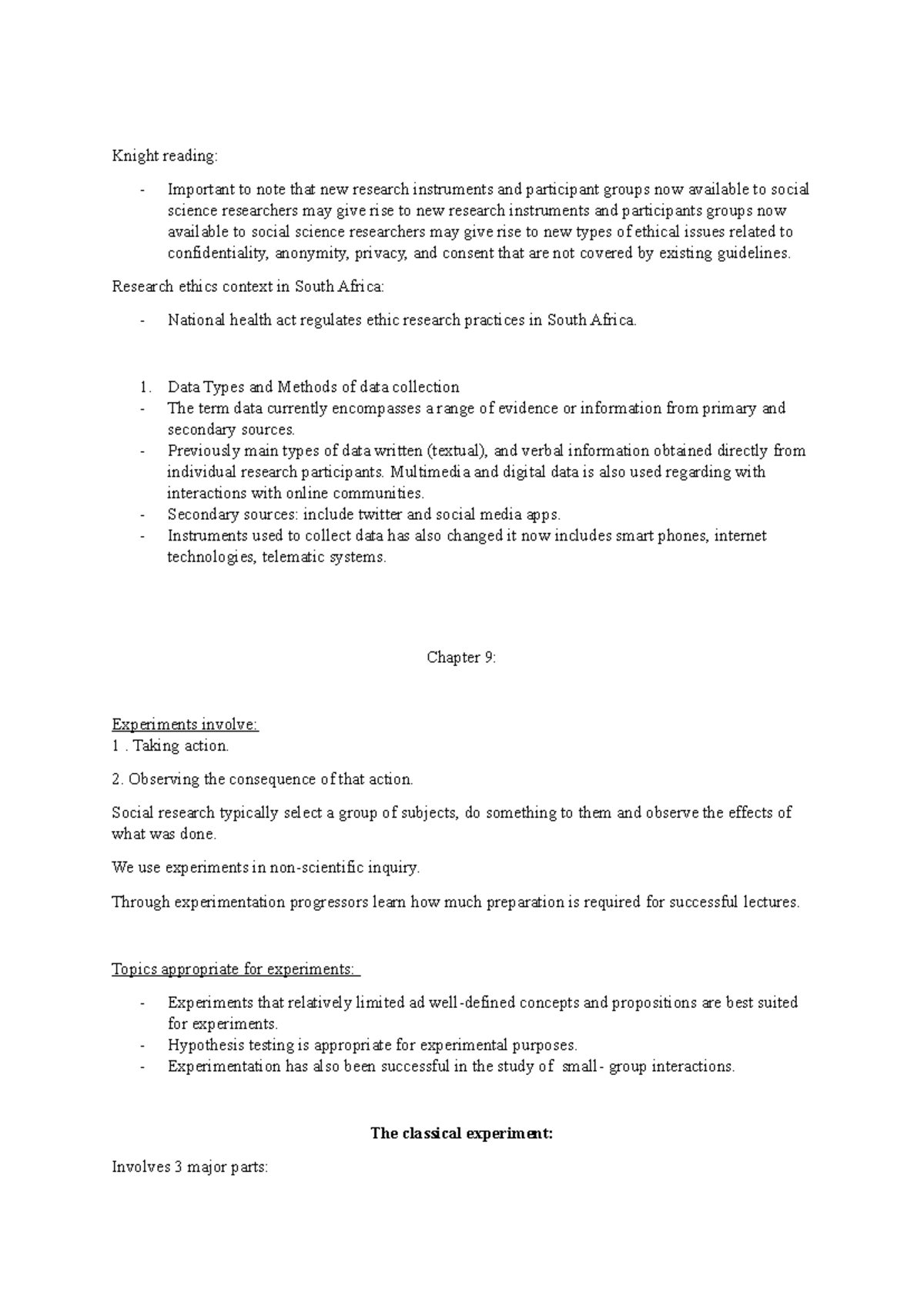 Week 5 & 6 - Reading 2 - extra lecture notes - Knight reading ...