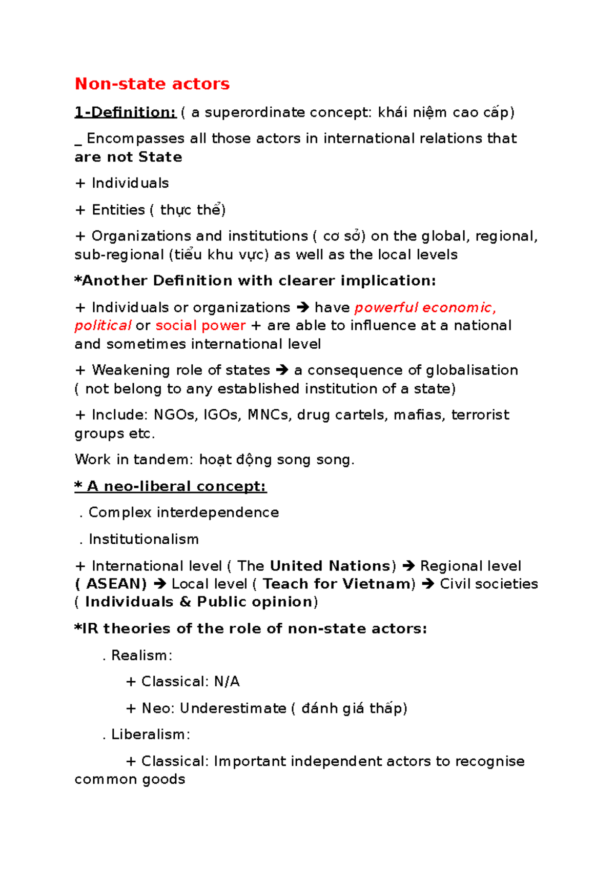NOnstate - Encompasses all those actors in international relations that ...