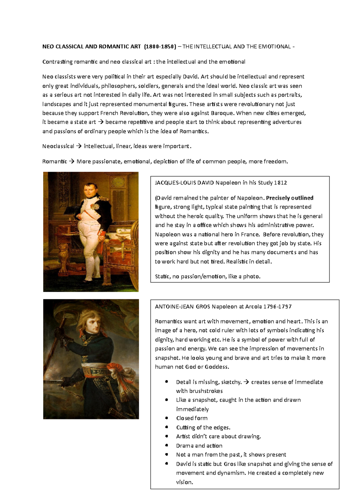 Hum 202 Romanticism&neoclassism week 10 - NEO CLASSICAL AND ROMANTIC ...