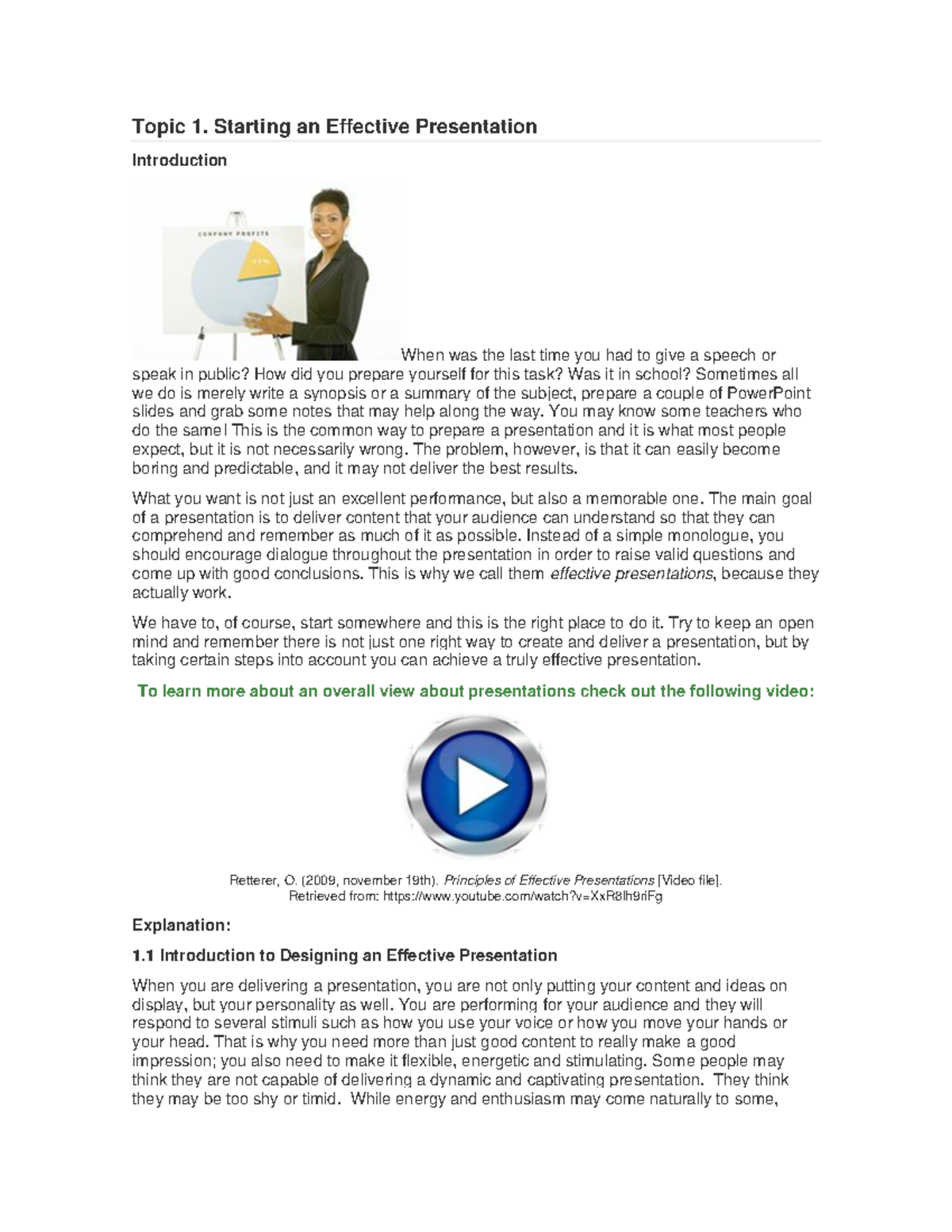 Effective Presentations Temas - Topic 1. Starting an Effective ...