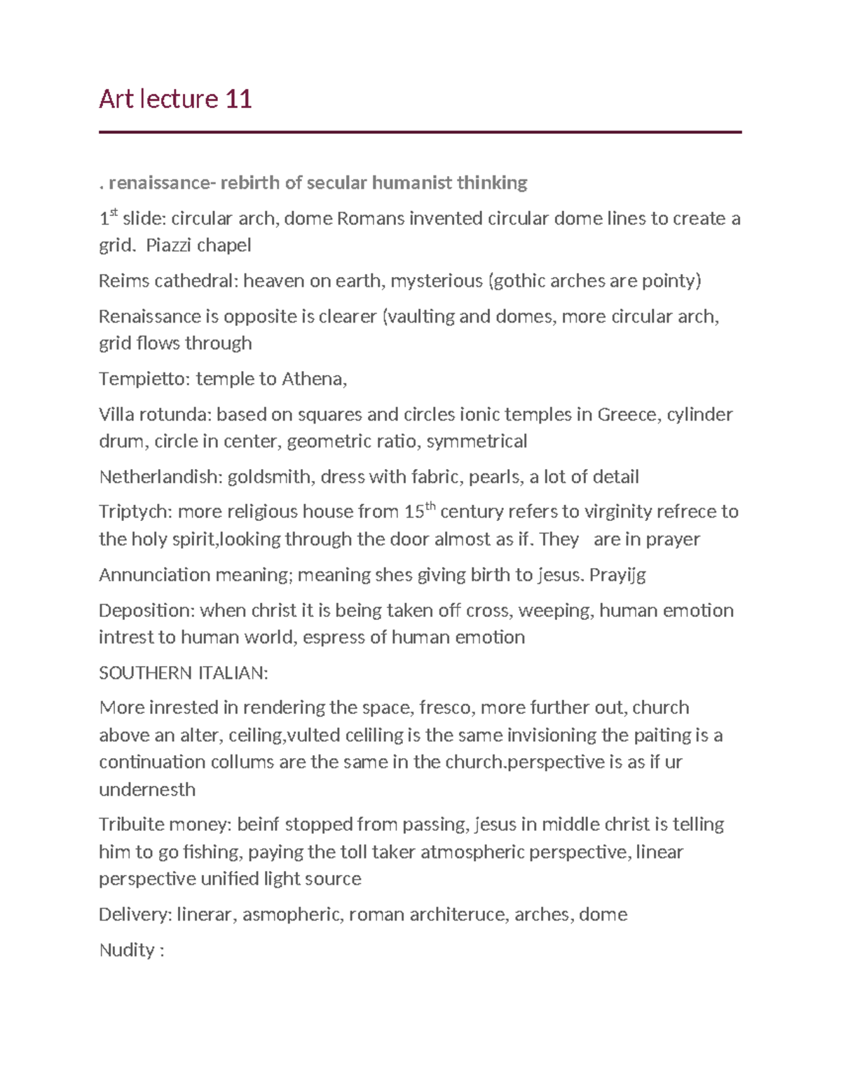 Art lecture 11 - Art lecture 11 . renaissance- rebirth of secular ...