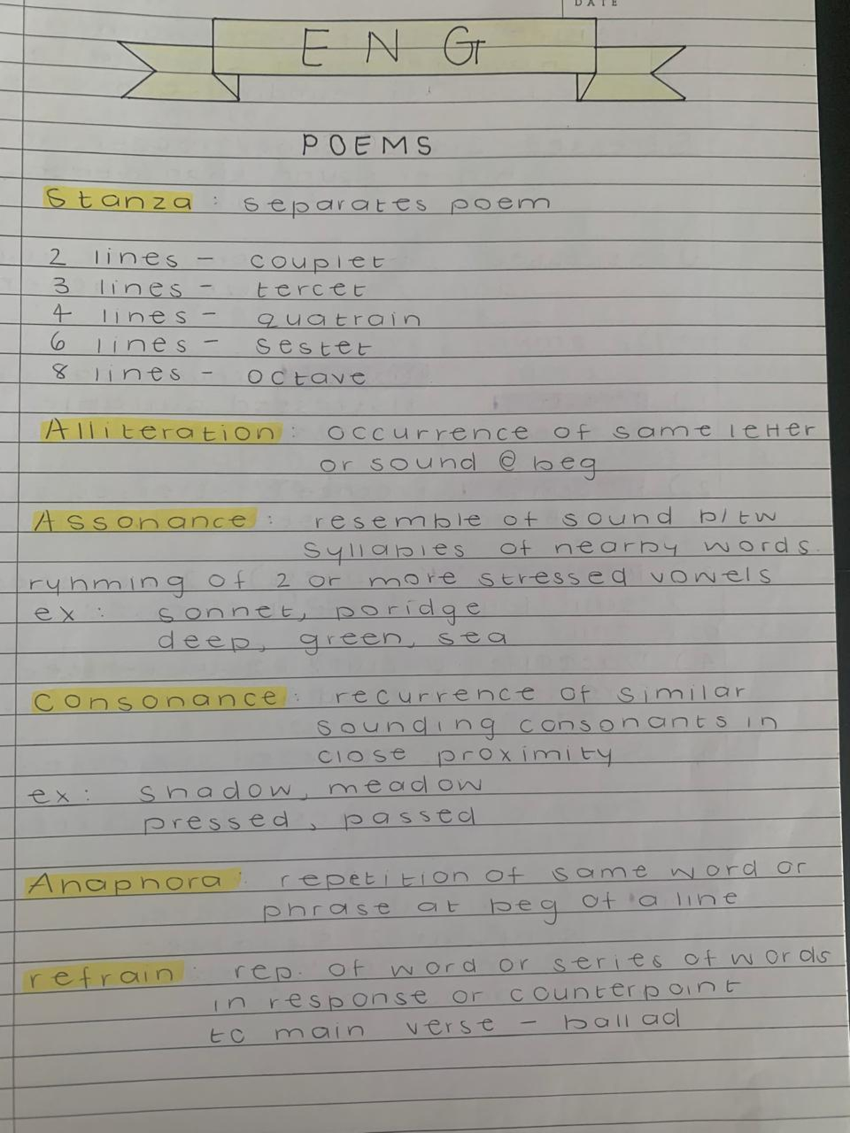 Notes- for english - ENG 110 - Studocu