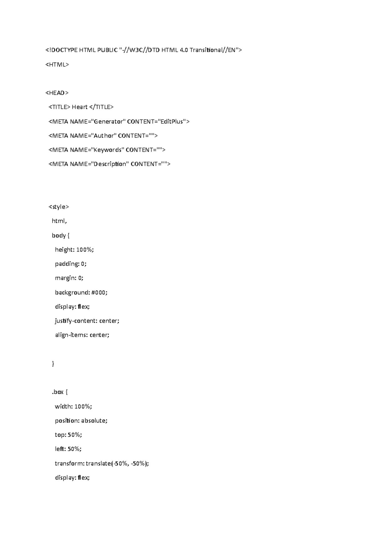 Doctype-HTML- Public - them - Heart html, body { height: 100%; - Studocu