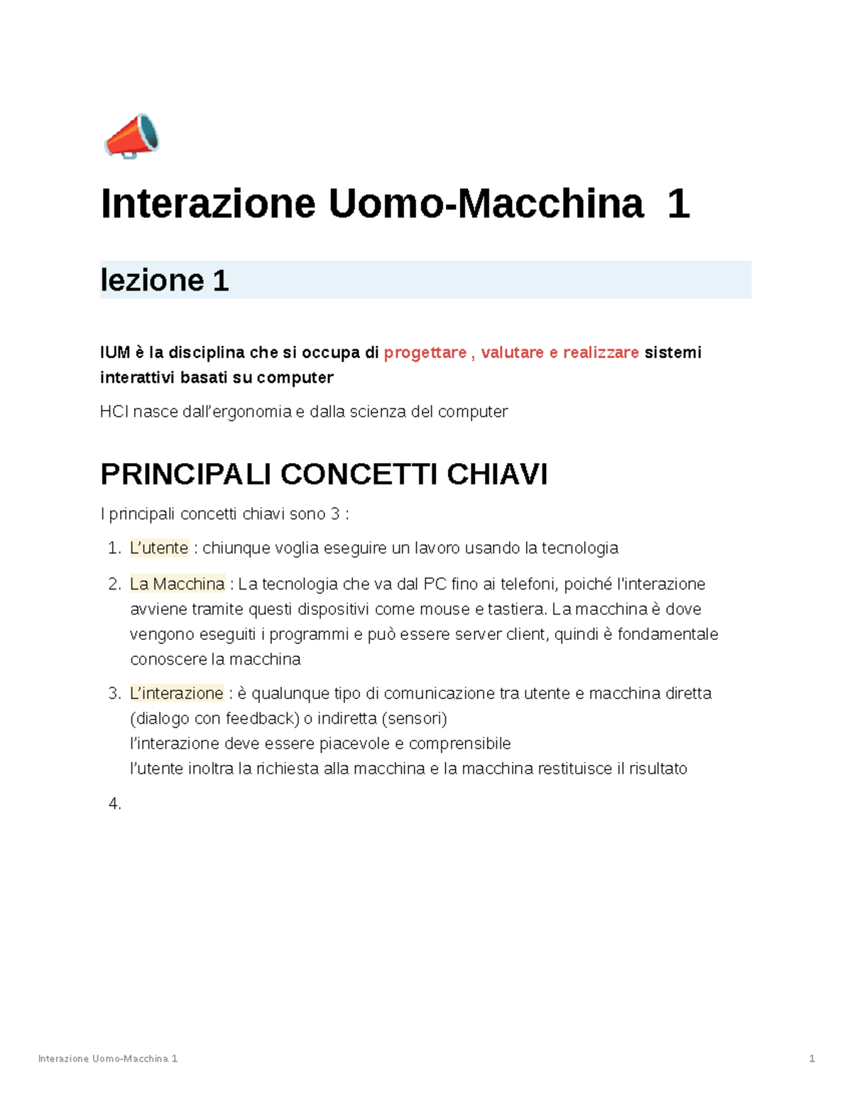 IUM 1 Lezione - Interazione uomo-macchina - 📣 Interazione Uomo-Macchina ...