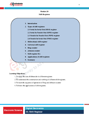 Module - Digital System Design - Electronic Science Digital Electronics ...