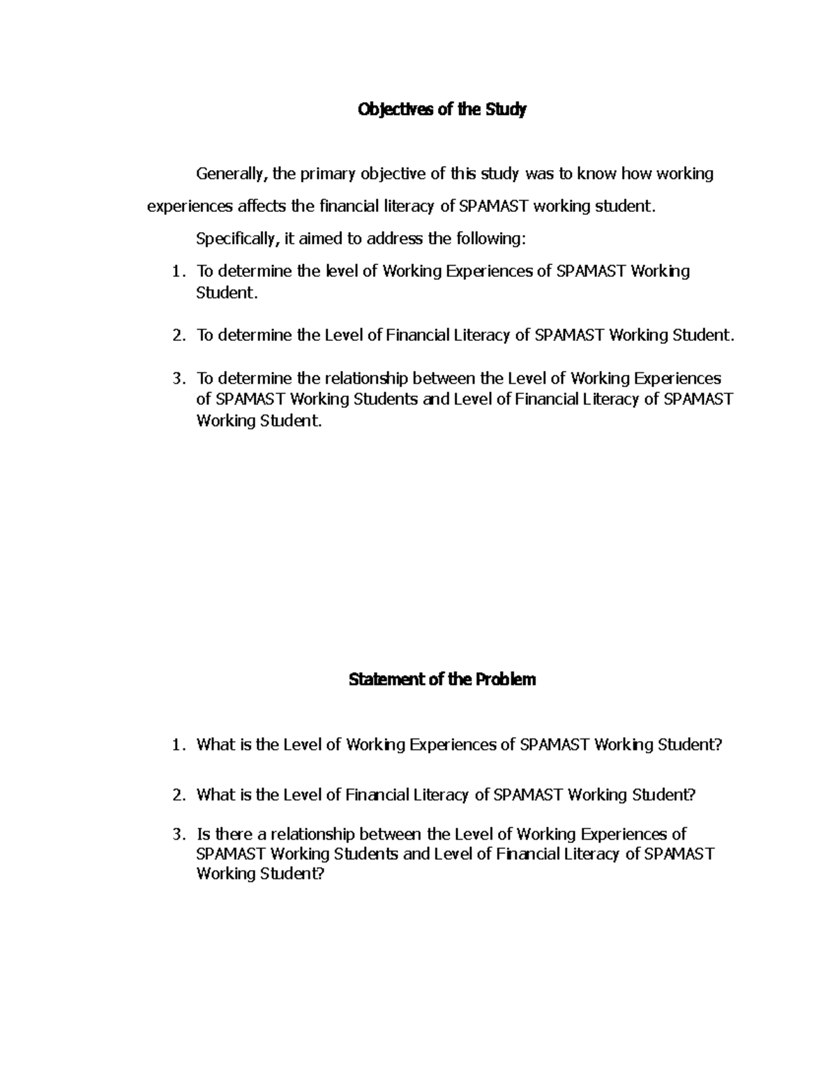 Flow chart - Copy - A concept sample research paper. - Objectives of ...