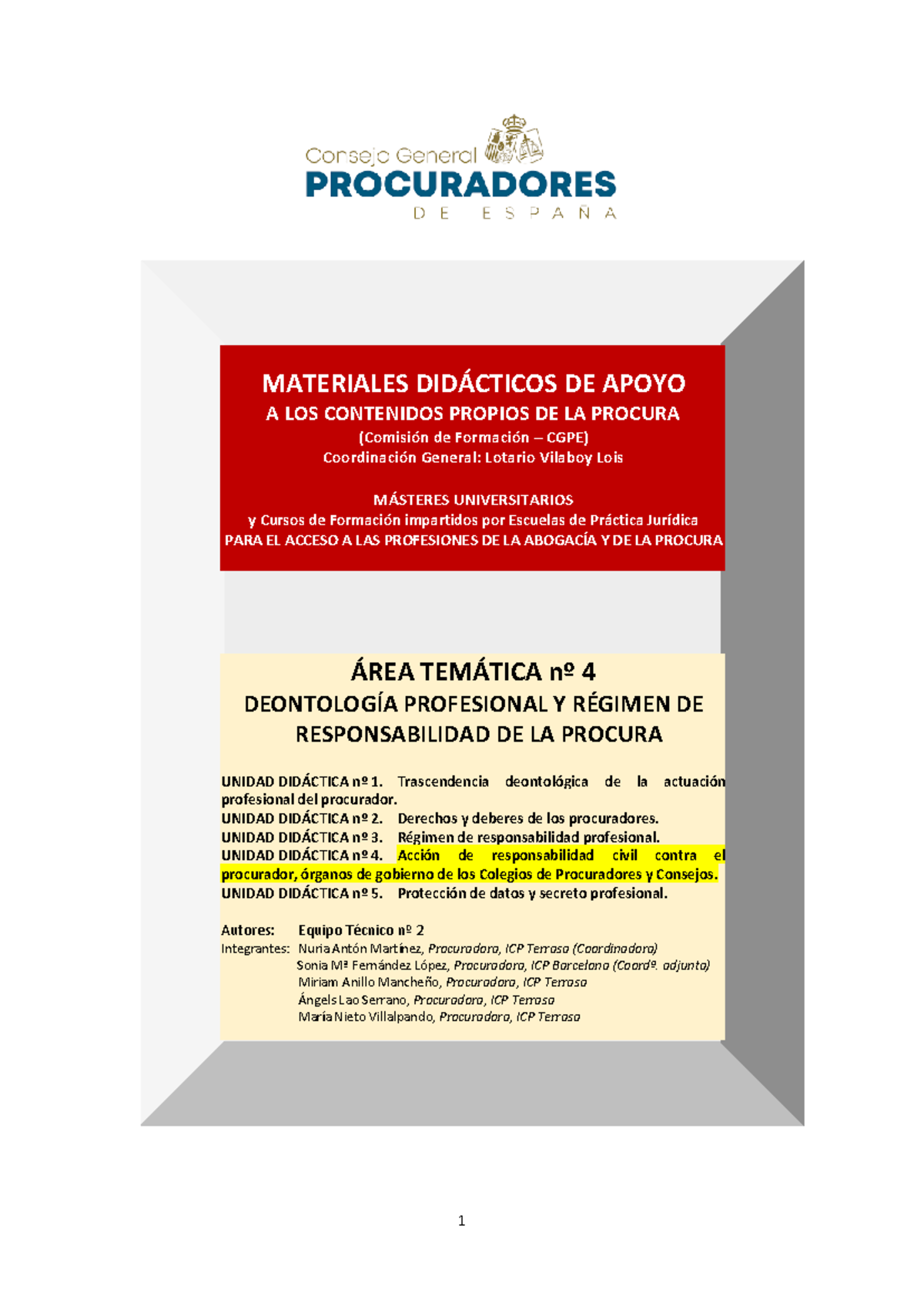 TEMA 4 Accion DE Responsabilidad Civil Contra EL P - MATERIALES DIDÁCTICOS DE APOYO A LOS ...