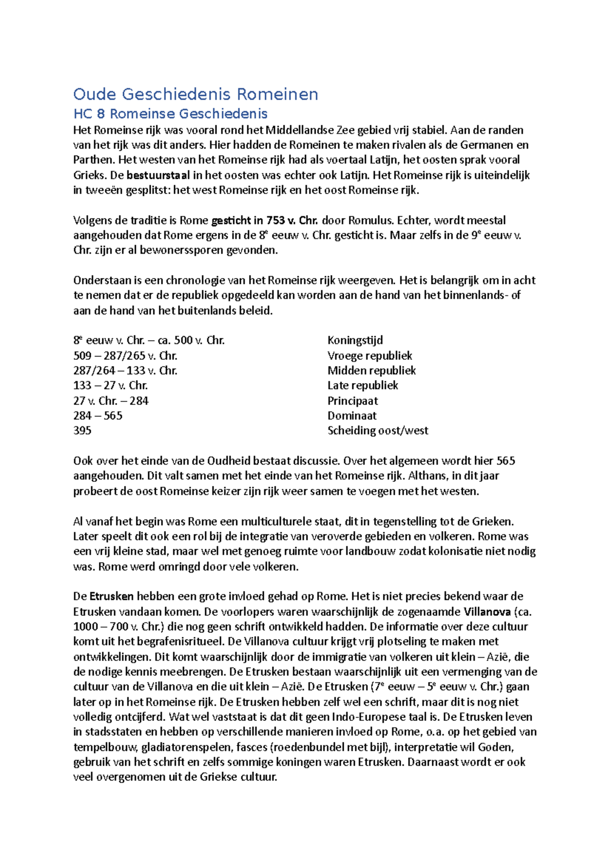 Oude Geschiedenis Romeinse tijd - Oude Geschiedenis Romeinen HC 8 ...
