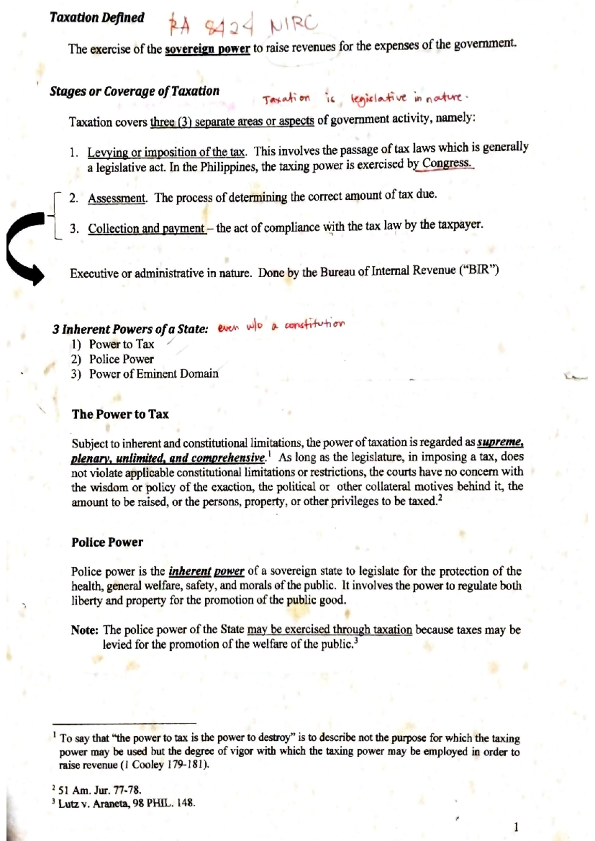 General-Principles-Tax - Taxation Defined RA 8424 NIRC The exercise of ...