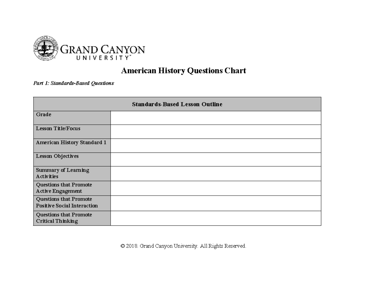 ELM 351 D T3 American History Questions Chart - ELM-351 - American ...