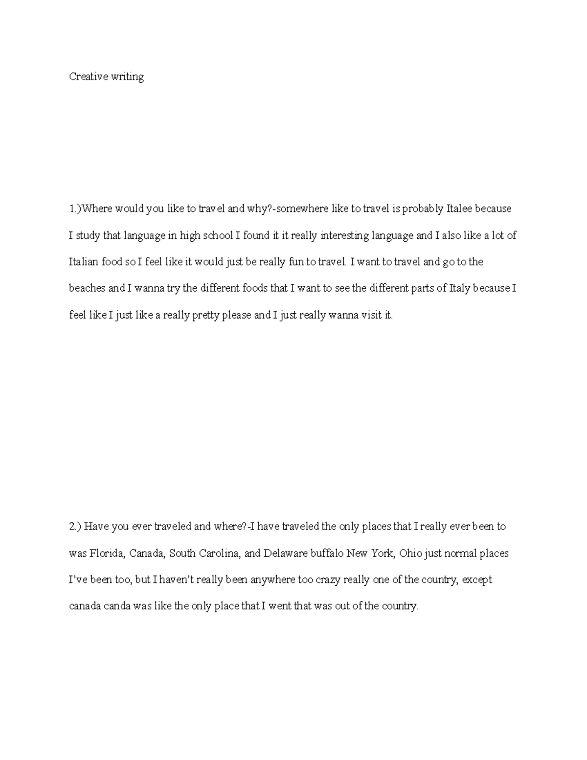 Kvgewo rl - worksheet - Creative writing 1.)Where would you like to ...