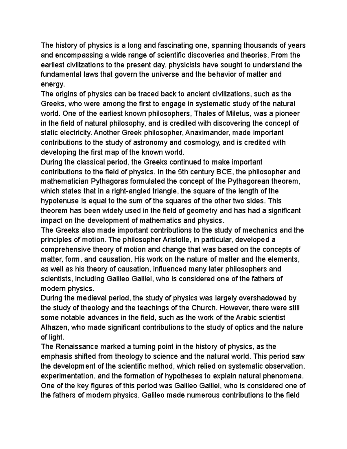 History of physics - From the earliest civilizations to the present day ...