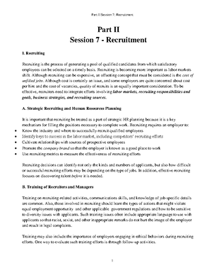Reading notes for HR Planning and Retention - Part II - Section 6 HUMAN ...