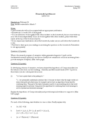 Homework 3 - HW 3 - LING 510Homework 3 Introduction to SemanticsAna and Mariam Homework 3 ...