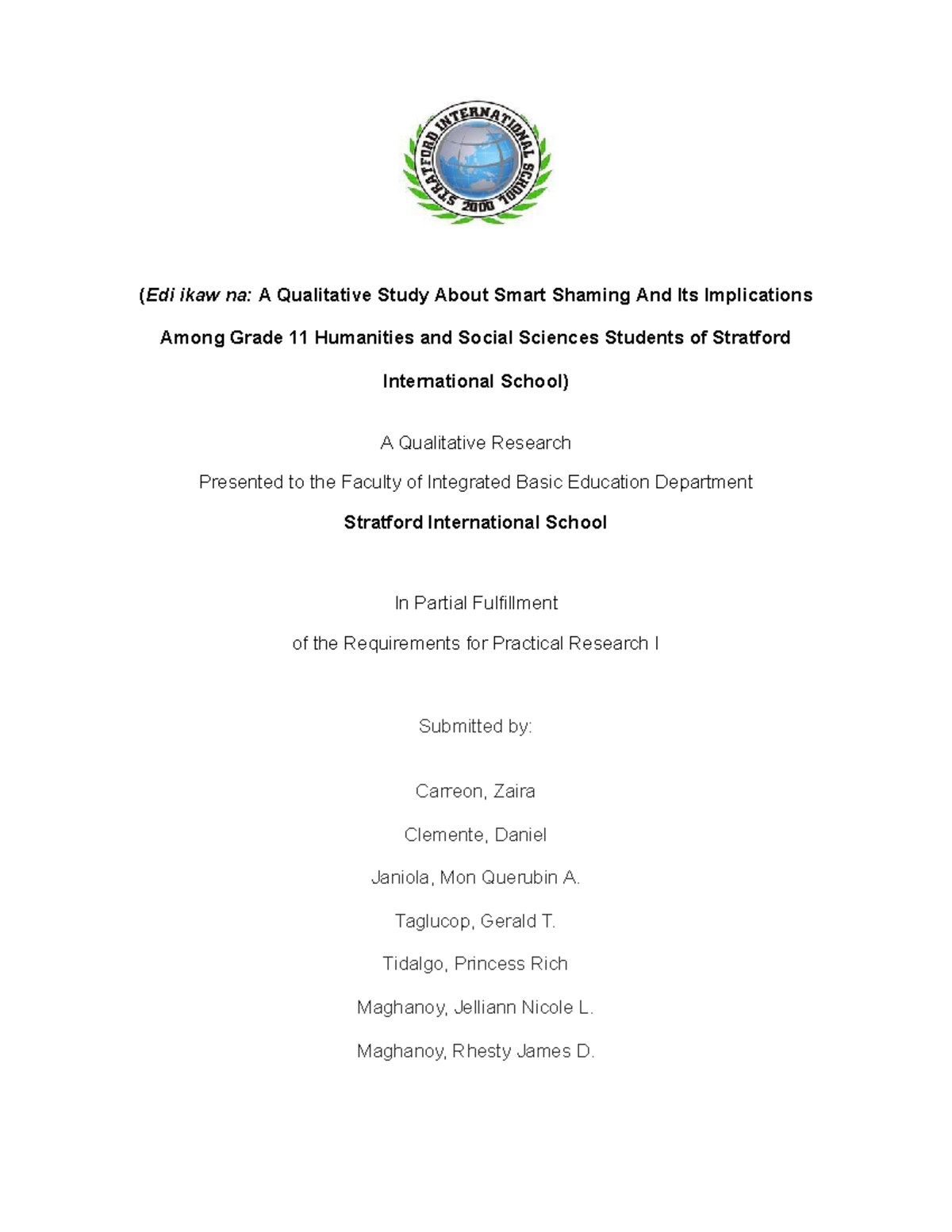 ( A Qualitative Study About Smart Shaming And Its Implications Among ...
