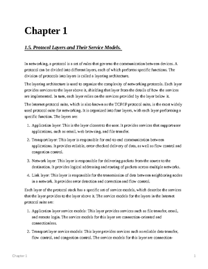 1.4 Delay loss and throughput in packet switched networks - Chapter 1 1 Chapter 1 Delay, Loss ...