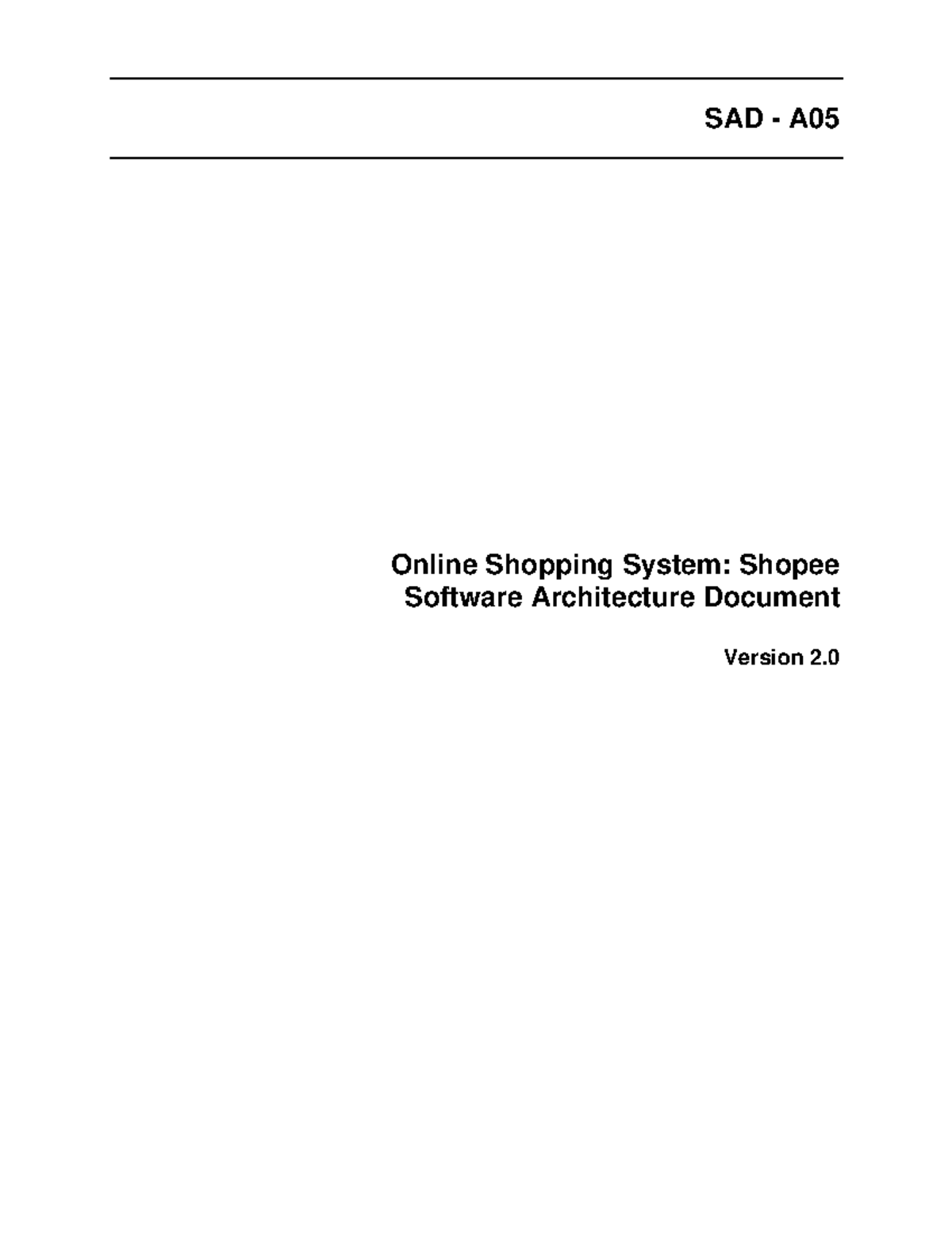 Software Architecture Document - SAD - A Online Shopping System: Shopee ...