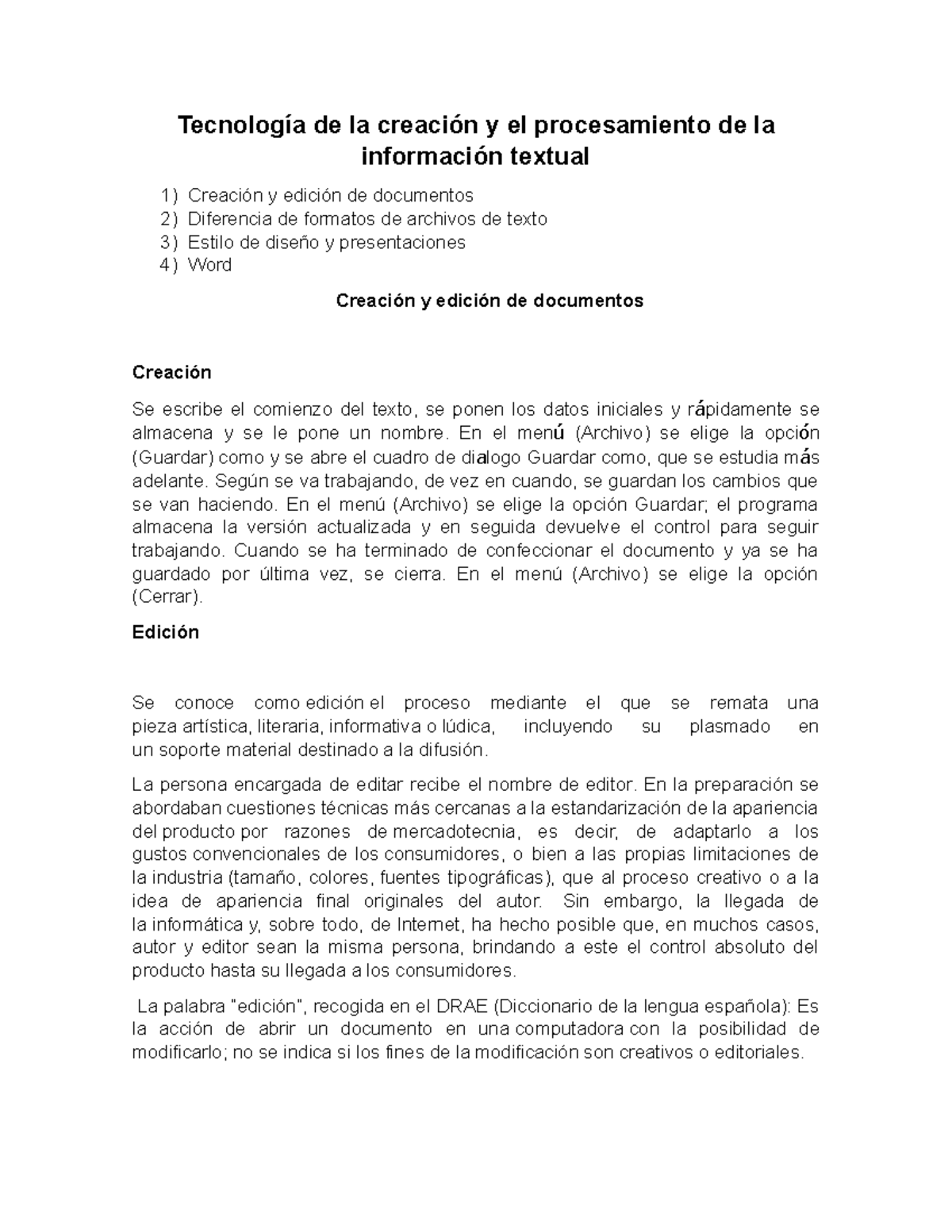 Tecnología de la creación y el procesamiento de la información textual ...