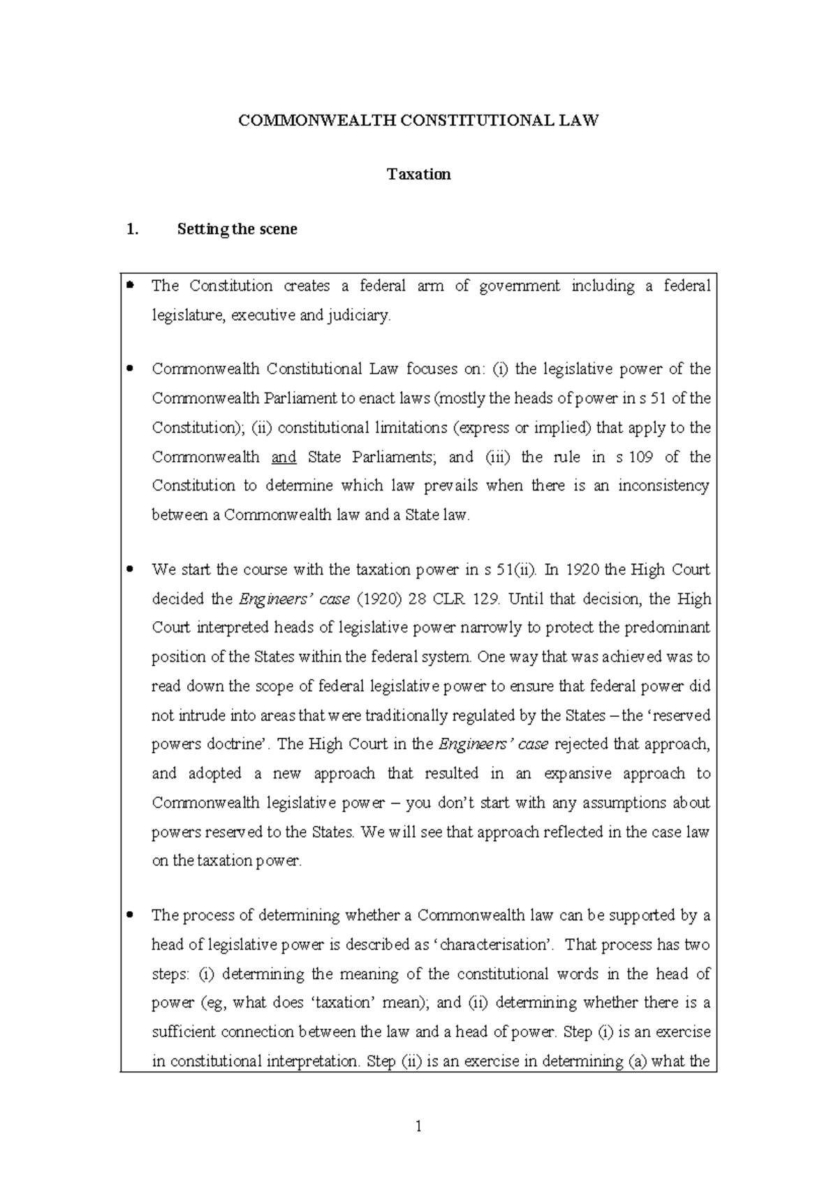 Week 2 Class Outline: Commonwealth Constitutional Law Overview ...