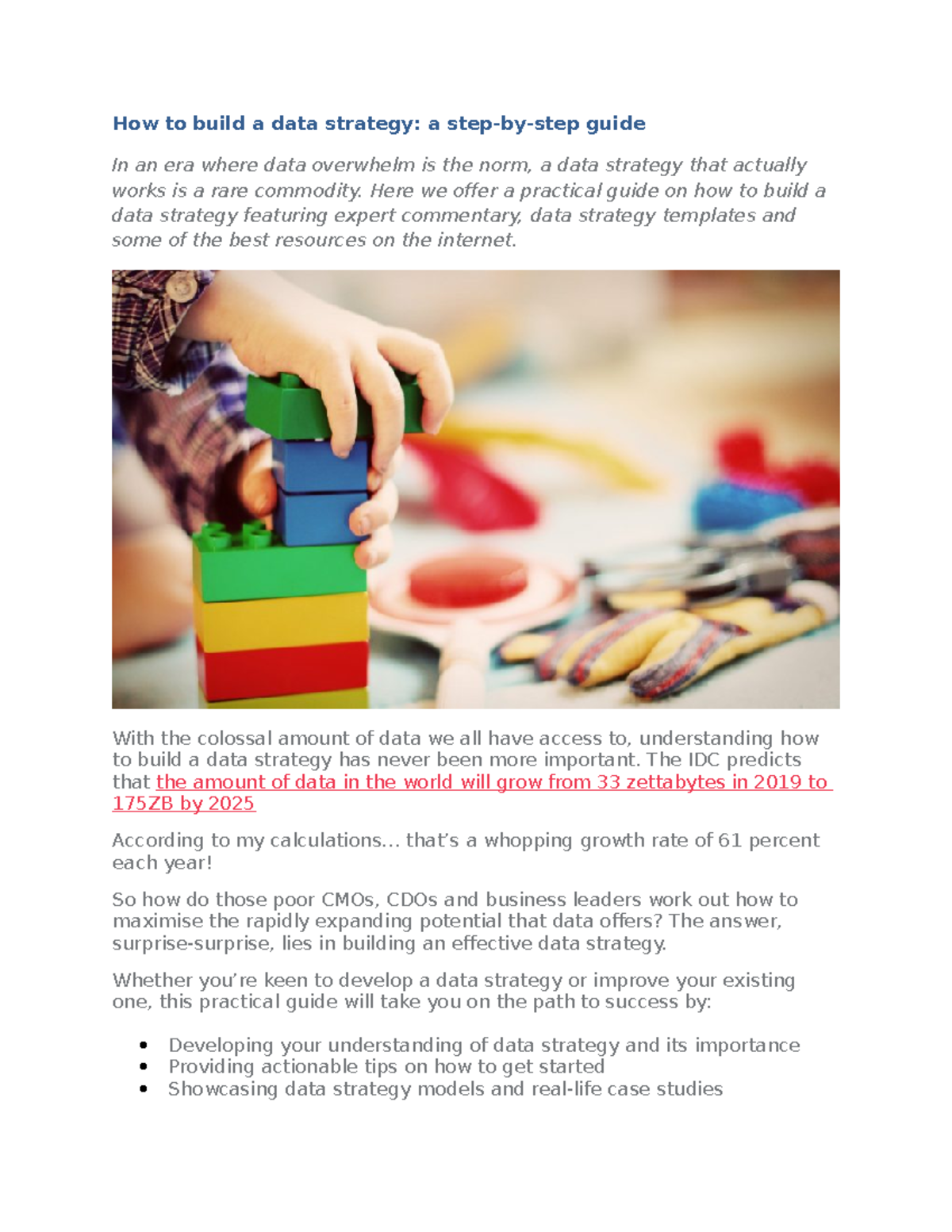 How to Build data strategy - How to build a data strategy: a step-by ...