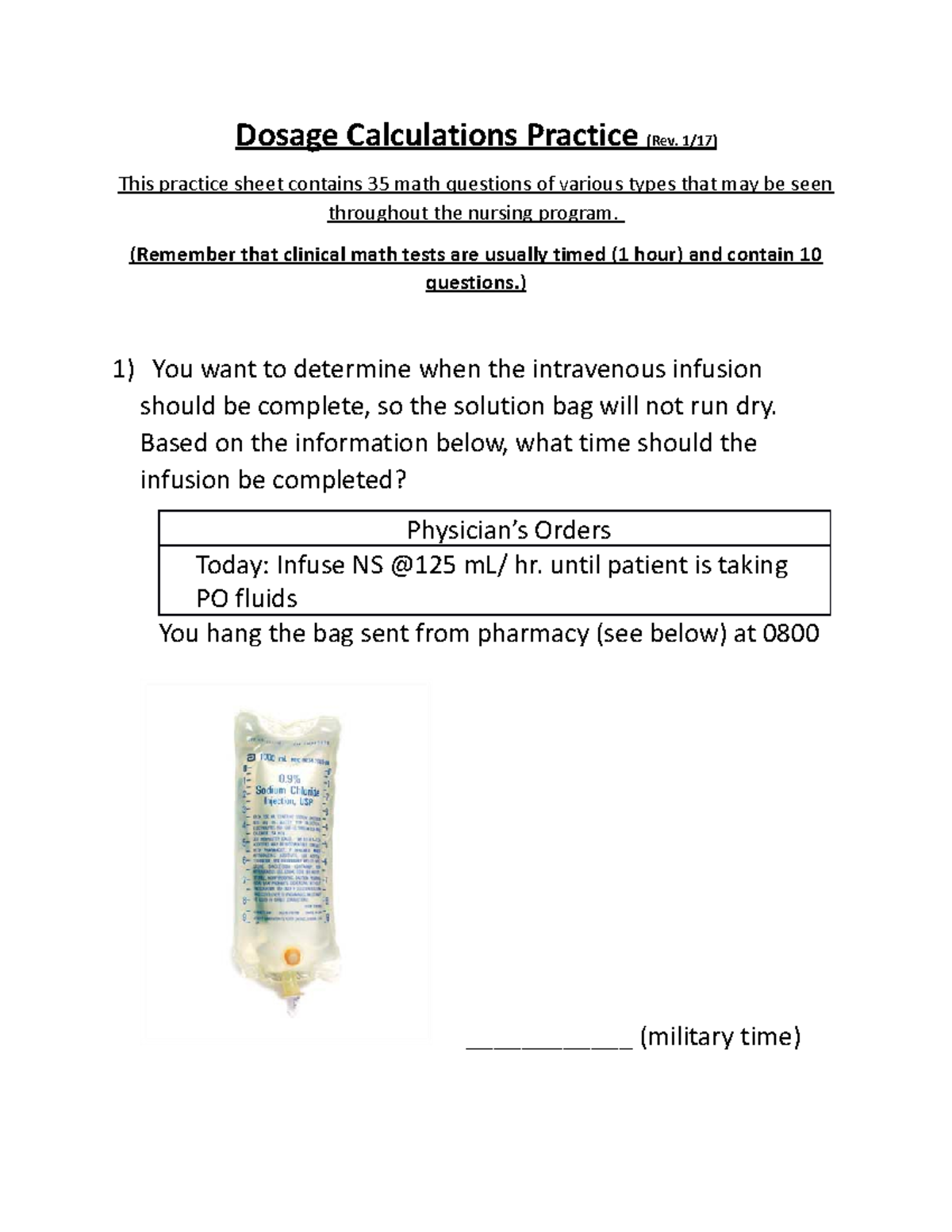Dosage-calculations - Math practice - Dosage Calculations Practice (Rev ...
