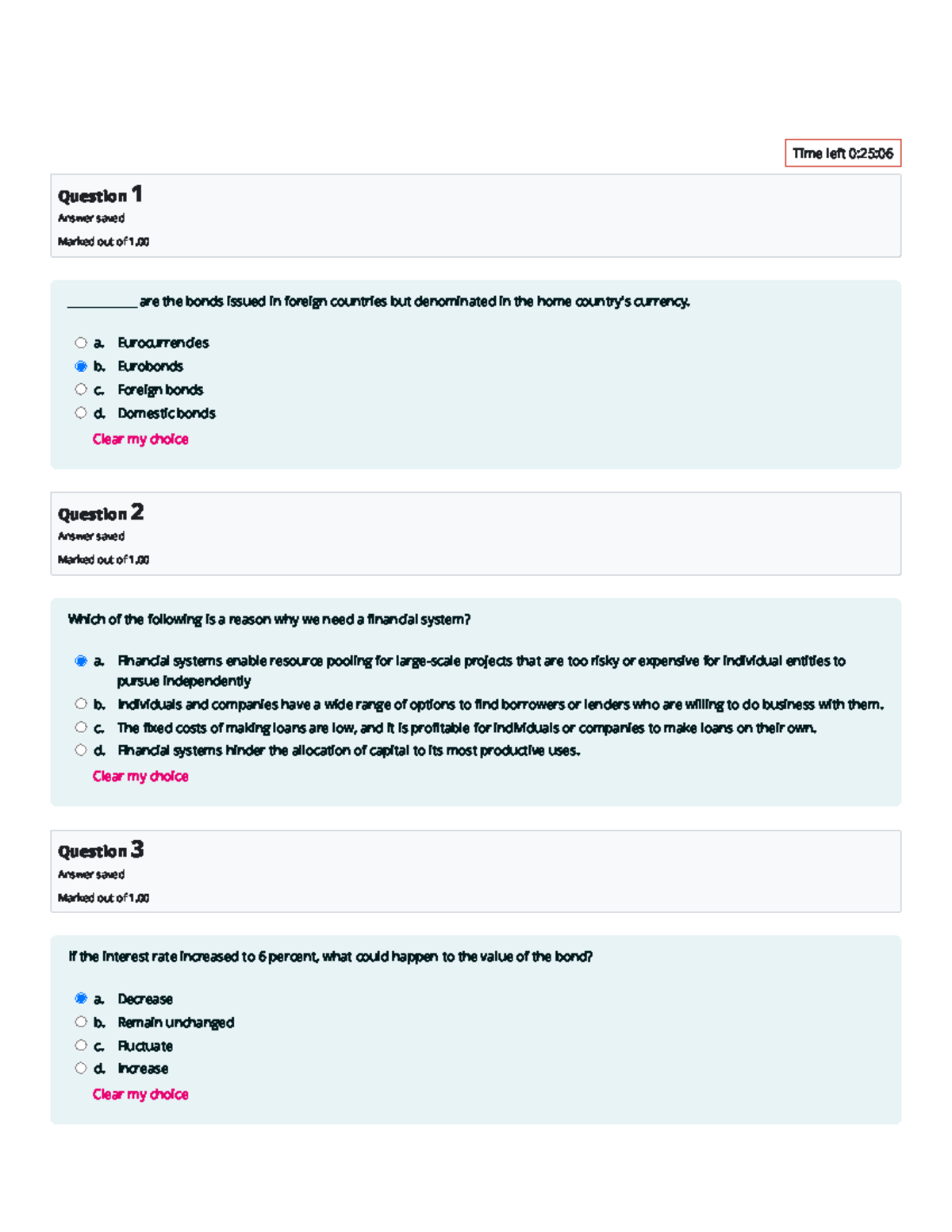 BUS 2203 Graded Quiz Unit 3 - Question 1 Answer saved Marked out of 1 ...